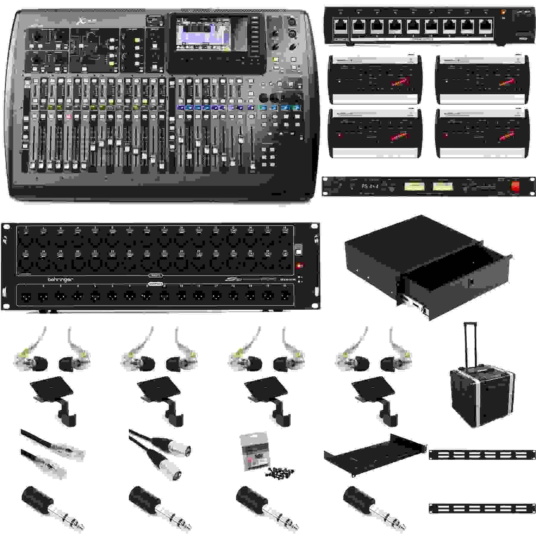 Behringer X32 Digital Mixer with Stagebox and Personal Monitors Bundle ...