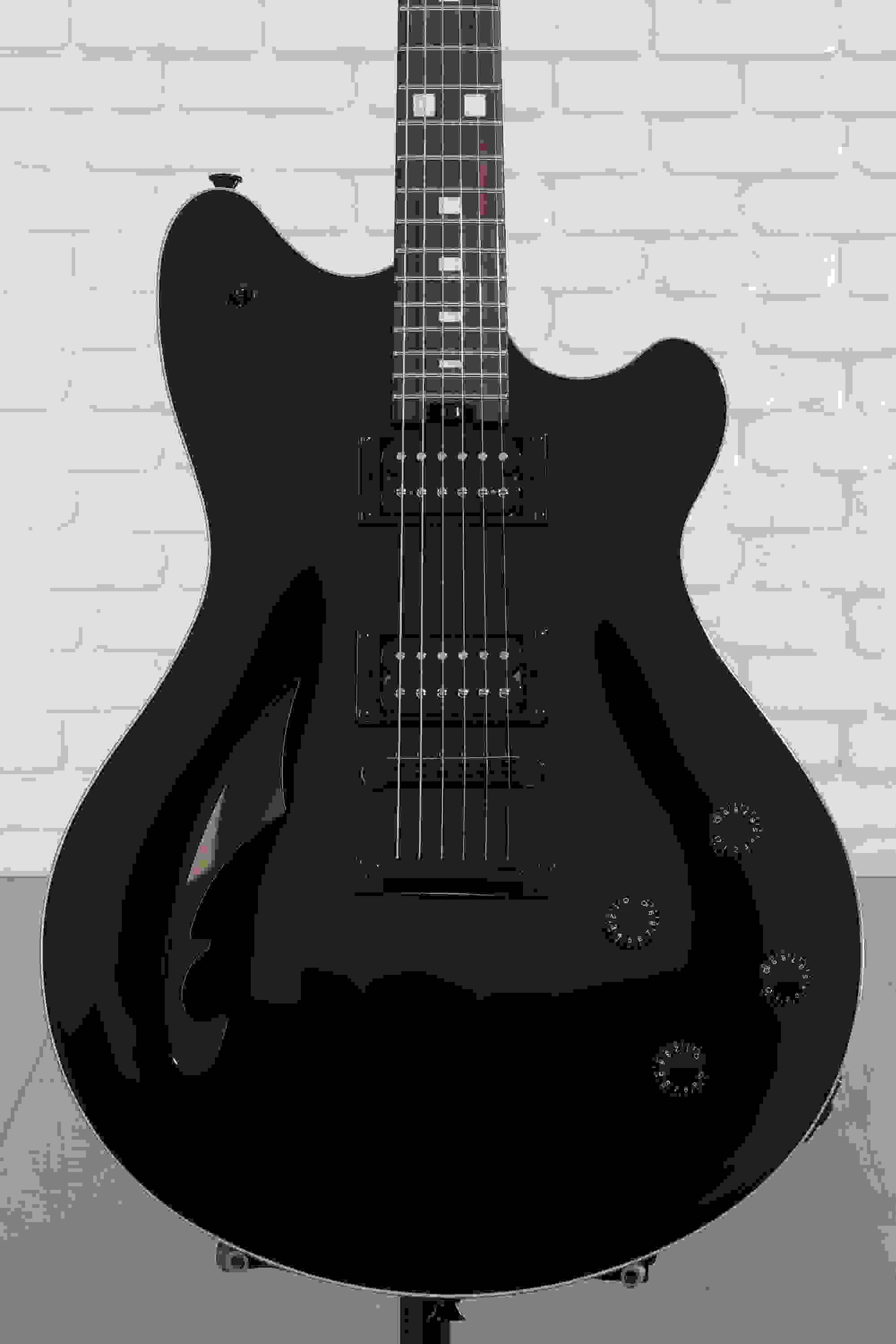 EVH SA-126 Standard Semi-hollowbody Electric Guitar - Piano Black | Sweetwater