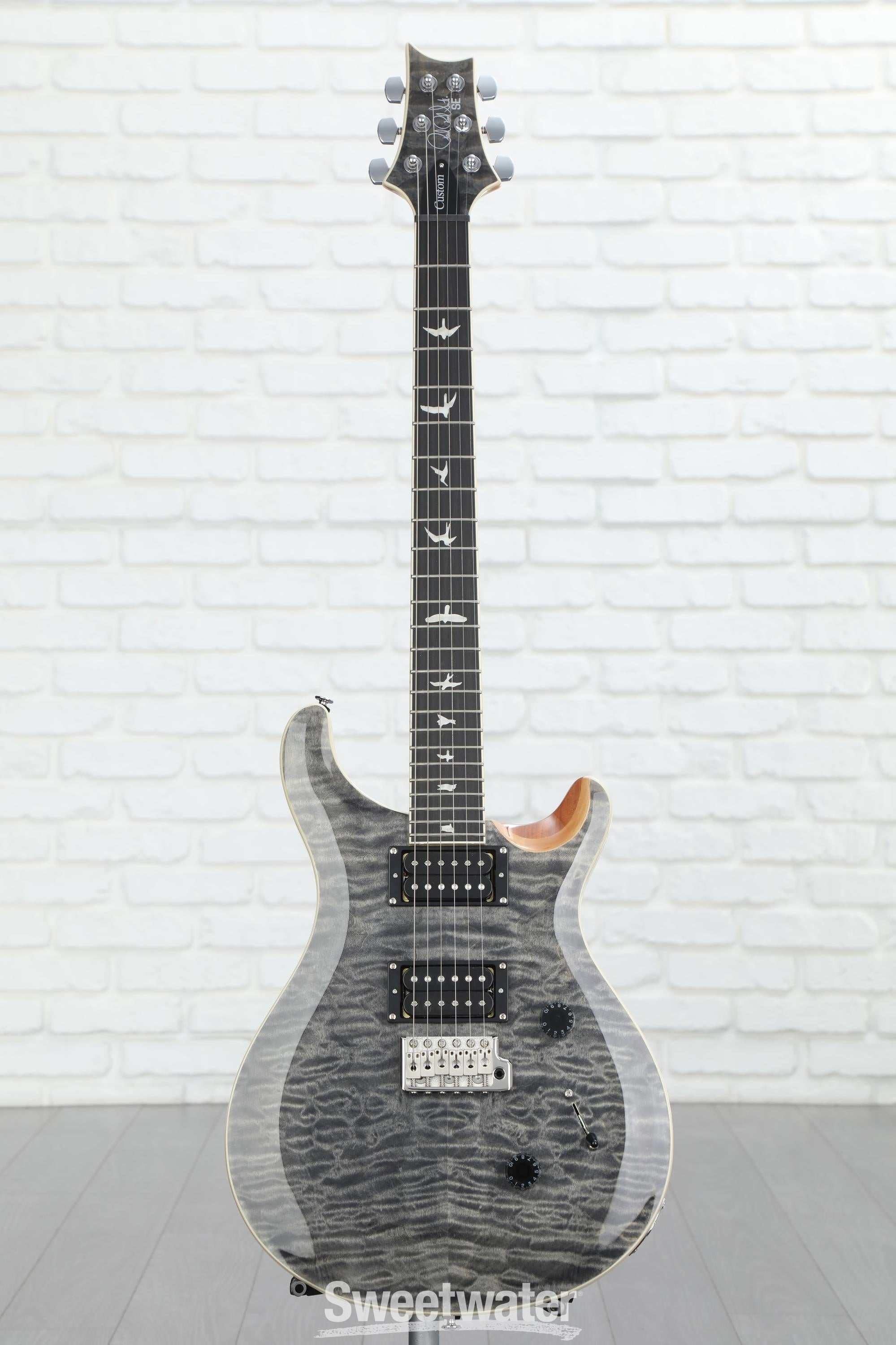 PRS SE Custom 24 Electric Guitar - Quilt Charcoal, Sweetwater Exclusive