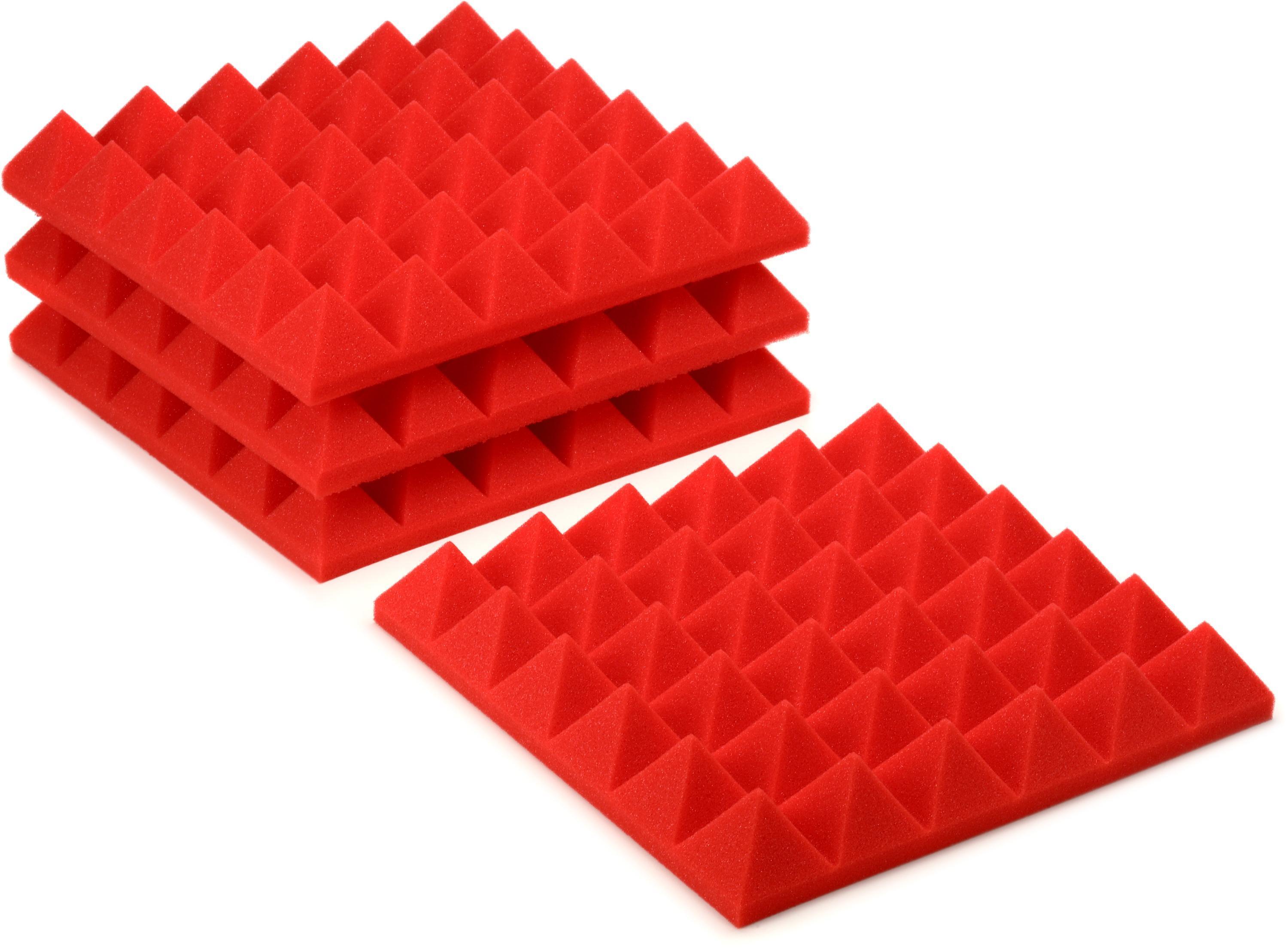 Gator 4-pack of Red 12-inch x 12-inch Acoustic Pyramid Panel | Sweetwater