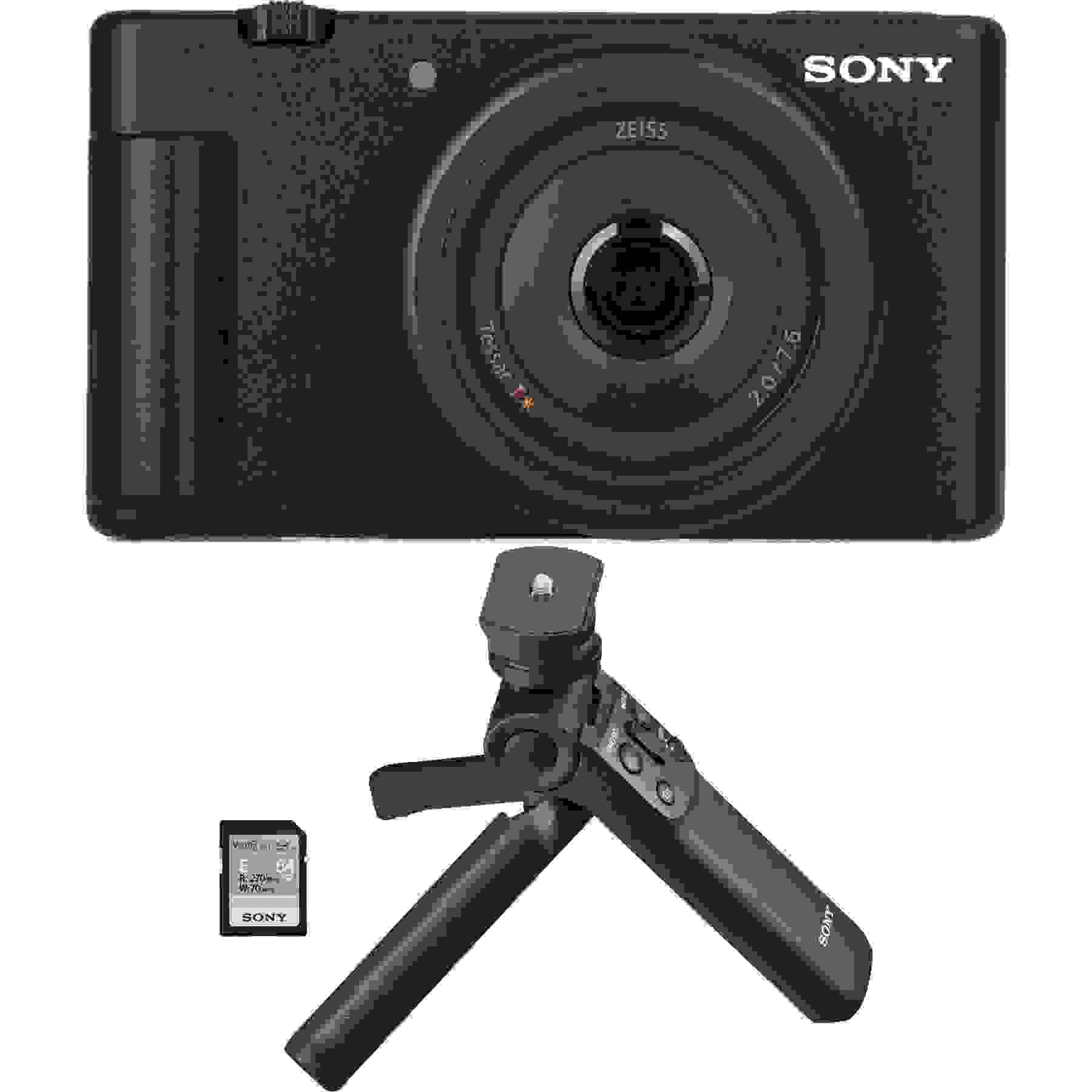 Sony ZV-1F Digital Vlogging Camera with Wireless Shooting Grip Tripod ...