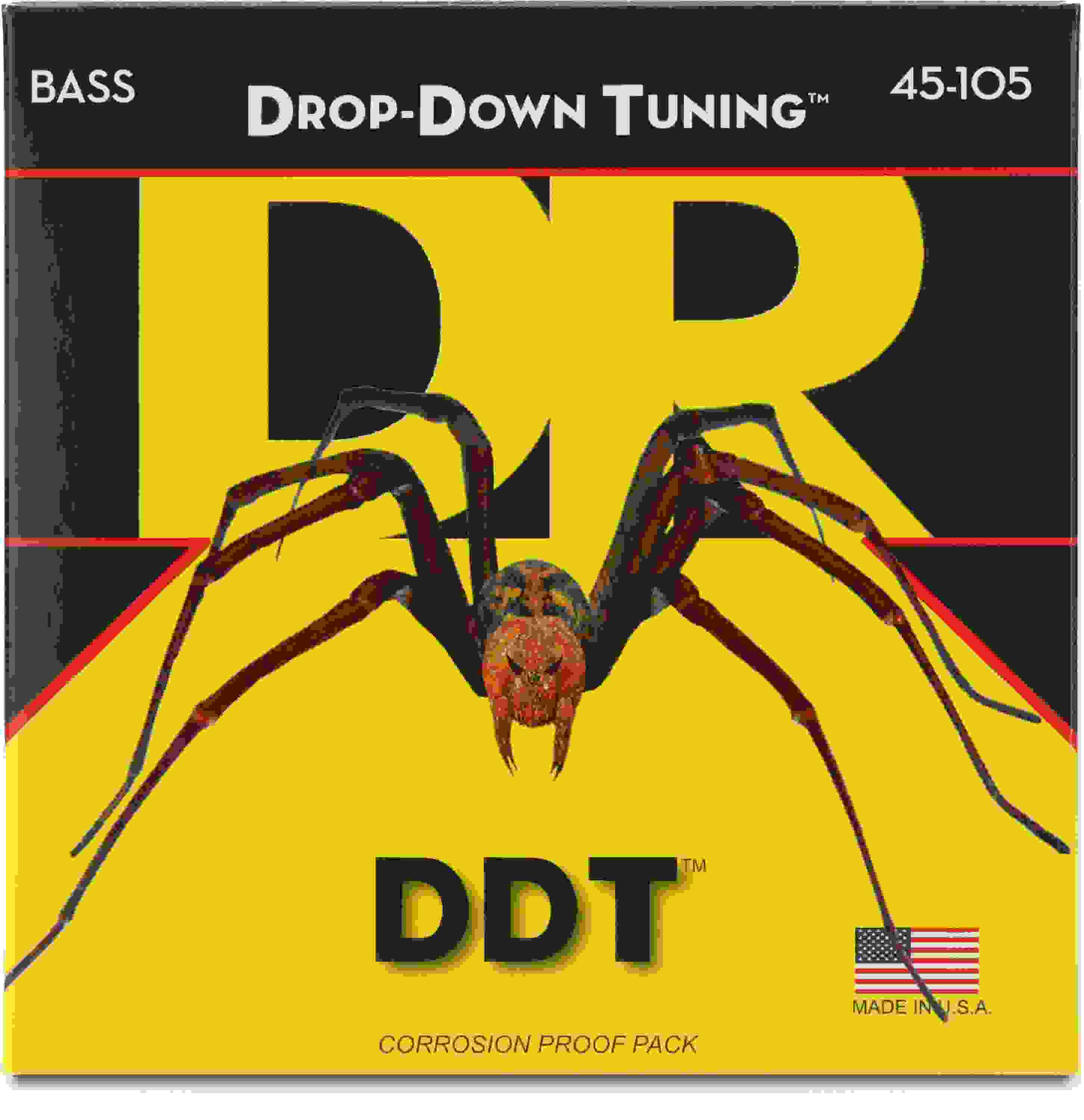 DR Strings DDT-45 Drop-Down Tuning Stainless Steel Bass Guitar Strings - .045-.105 Medium ...
