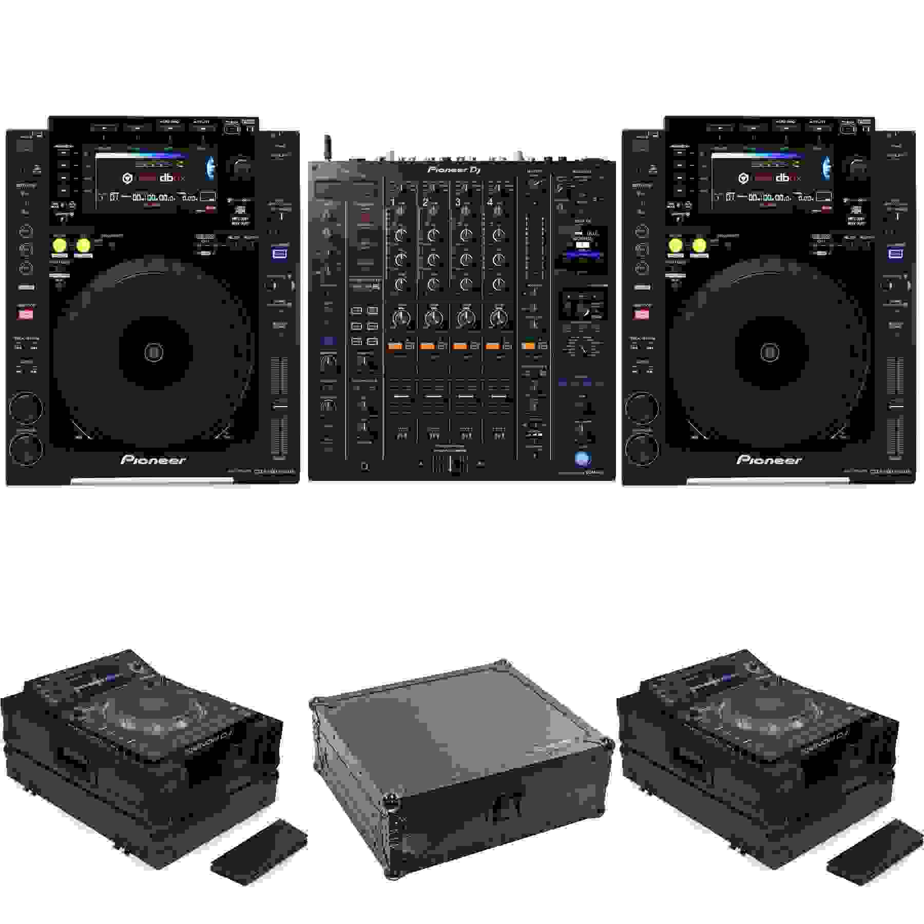 Pioneer DJ DJM-A9 4-channel DJ Mixer and CDJ-900NXS Case Bundle | Sweetwater