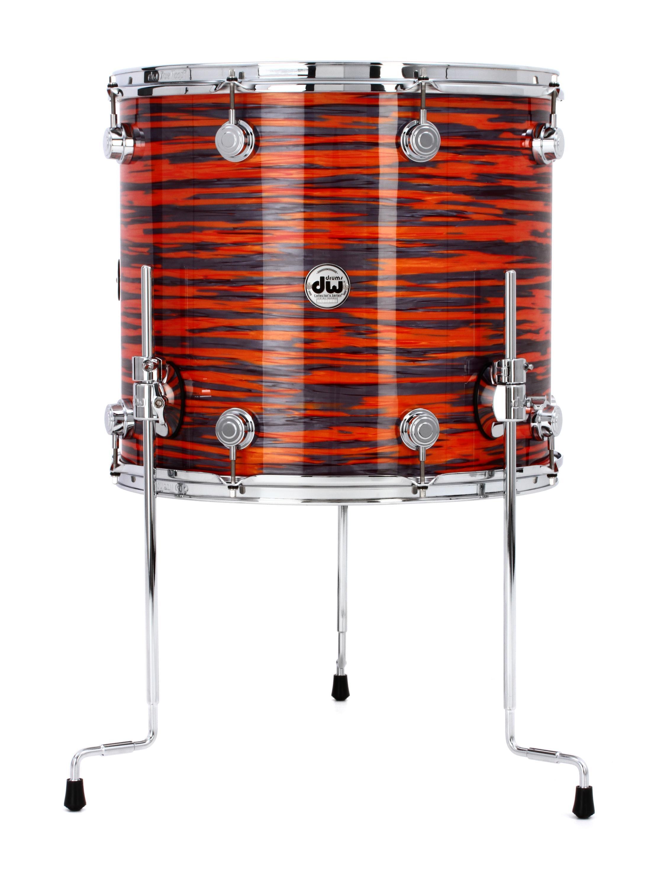 DW Collectors Series Floor Tom - 16" x 18" Maple Mahogany Tiger Oyster ...