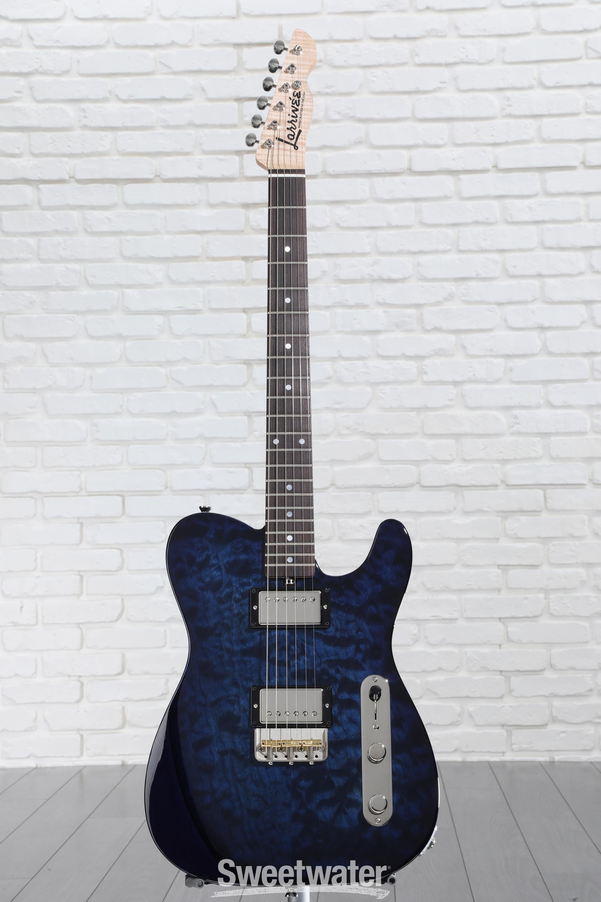 Larrivee Baker-T Pro HH Electric Guitar, "Deep U" Neck - Deep Aqua Blue ...