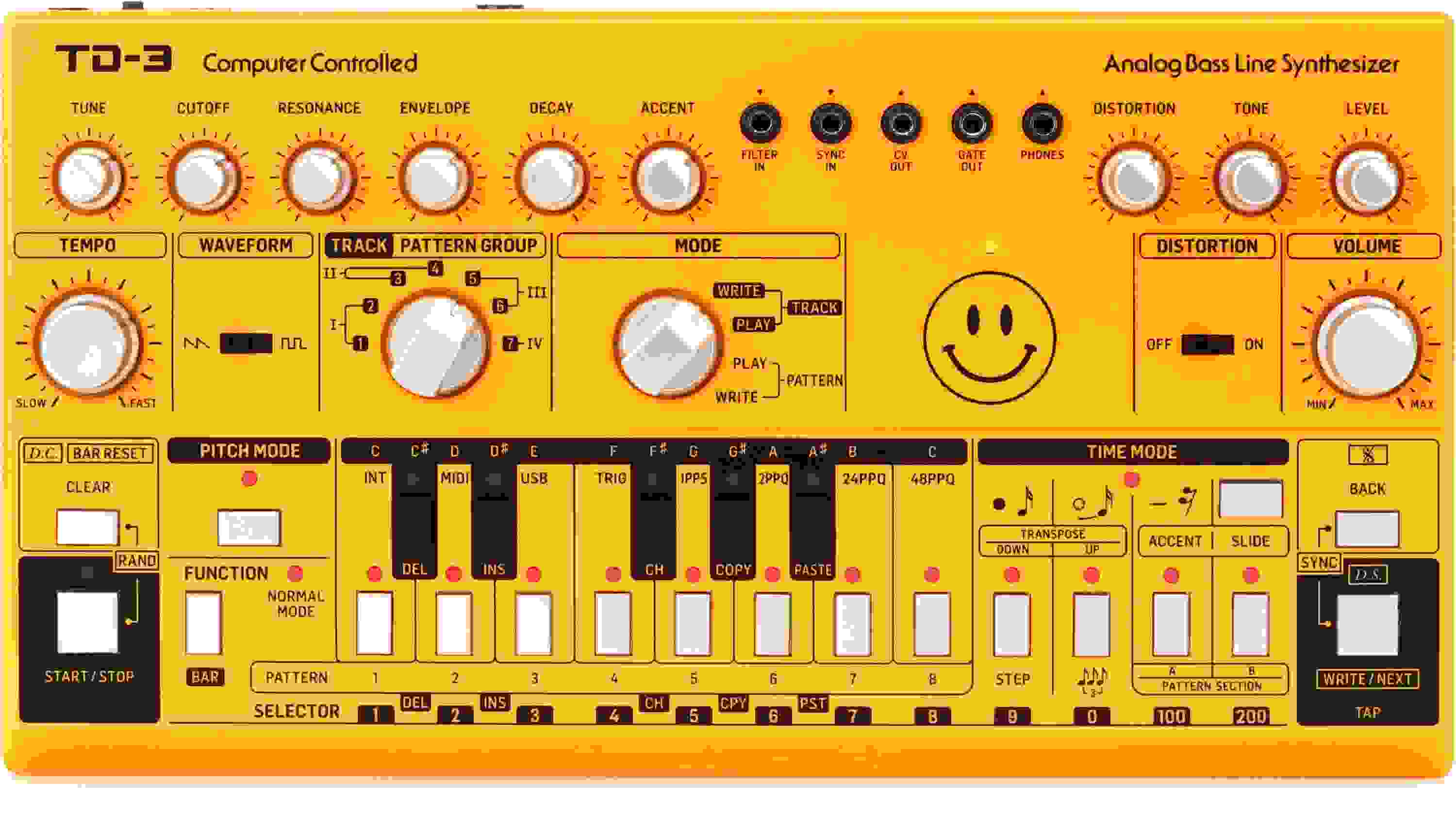 Behringer TD-3-Yellow Analog Bass Line Synthesizer - Yellow | Sweetwater
