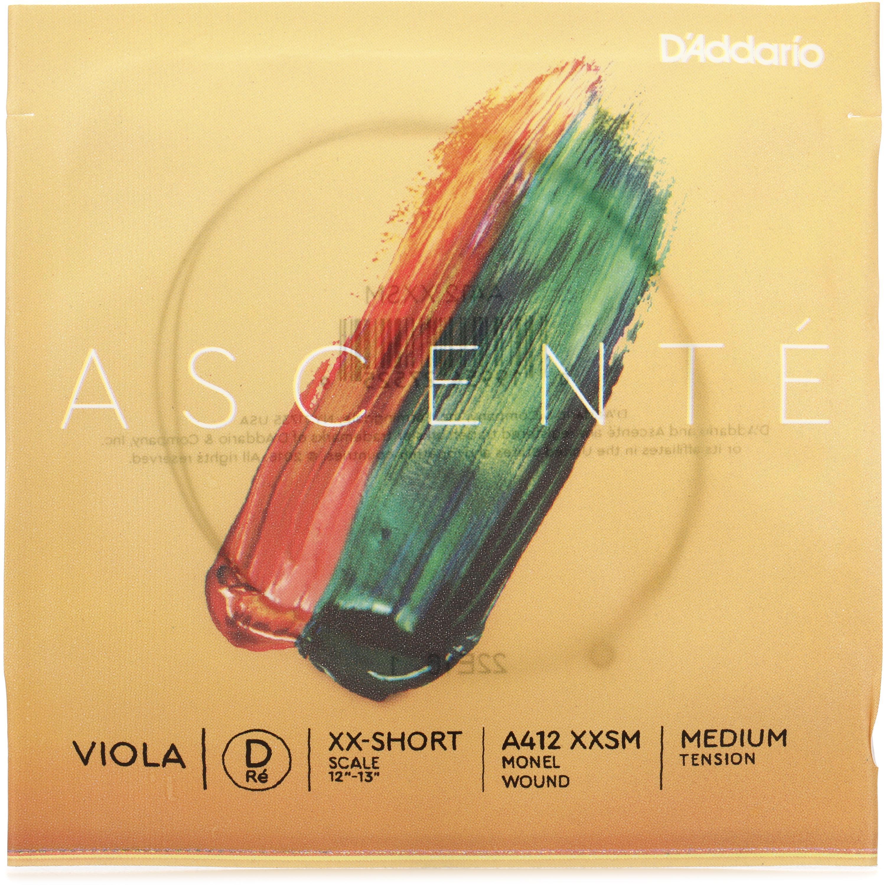 D'Addario A412 XXSM Ascente Viola D String - Extra-extra-short Scale, Medium Tension | Sweetwater