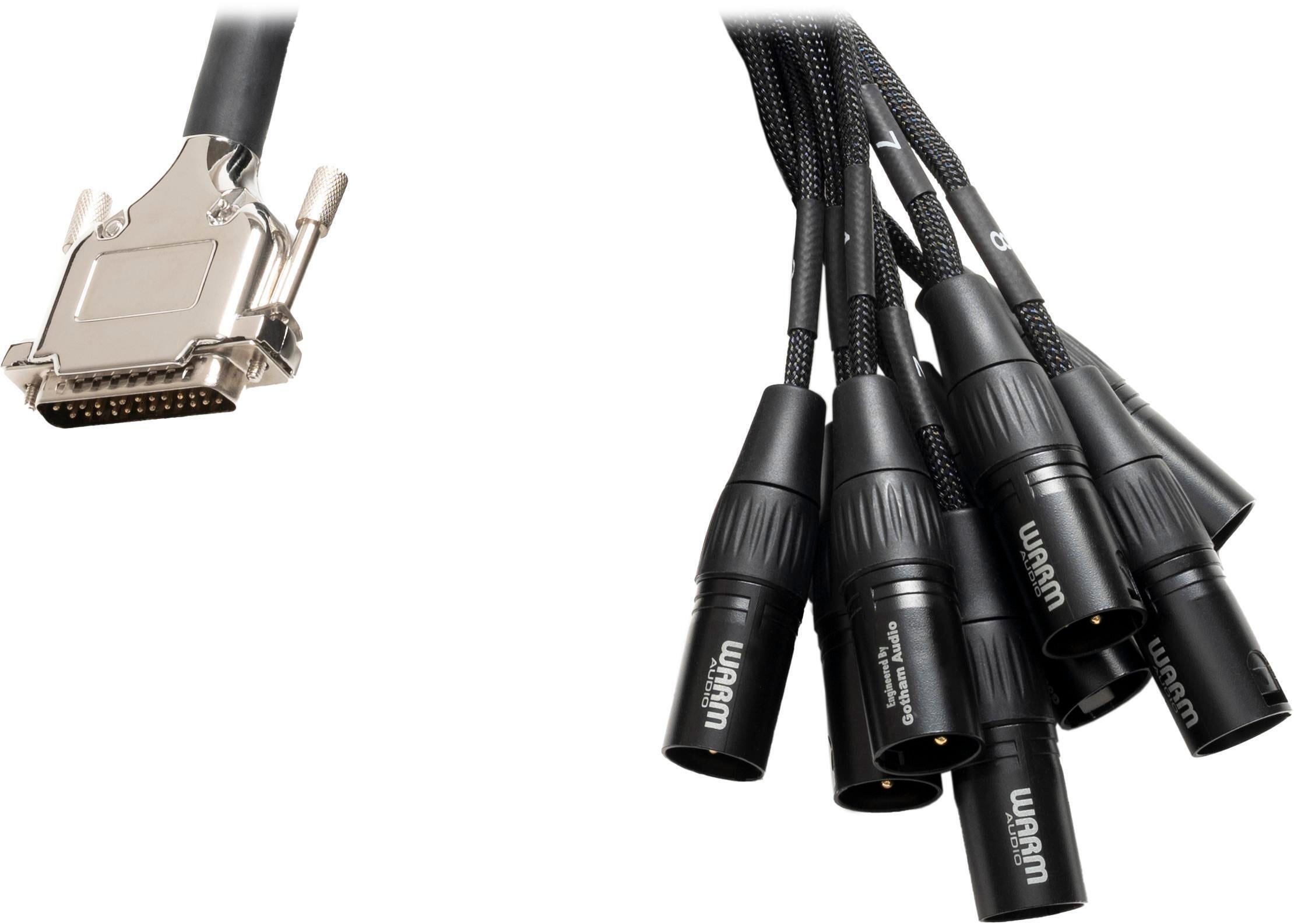 Warm Audio Premium 8-channel DB25 to XLRM Audio Breakout Cable - 10 ...
