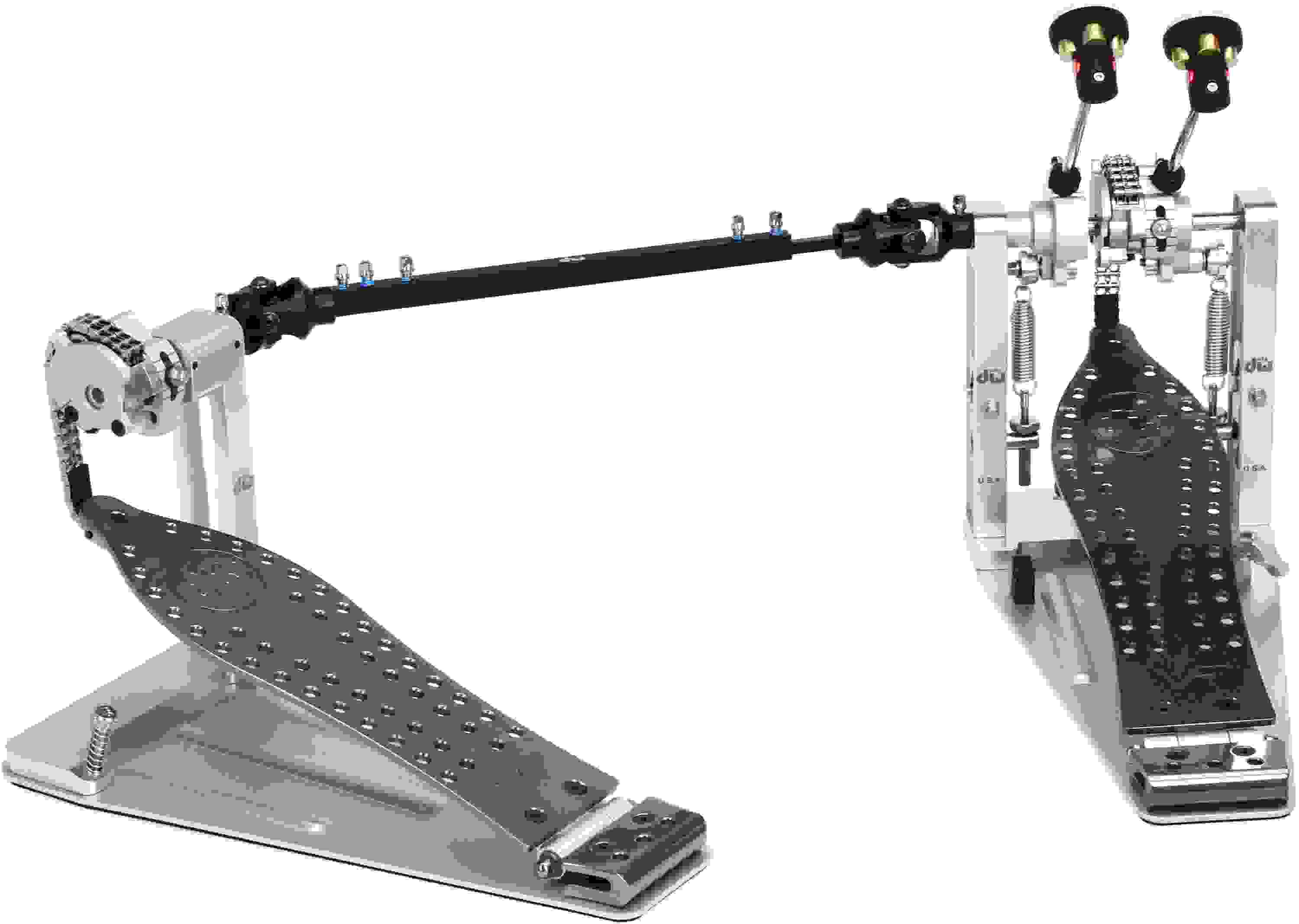 DW DWCPMCD2XF MCD Machined Chain Drive Double Bass Drum Pedal with Extended Footboard - Polished ...