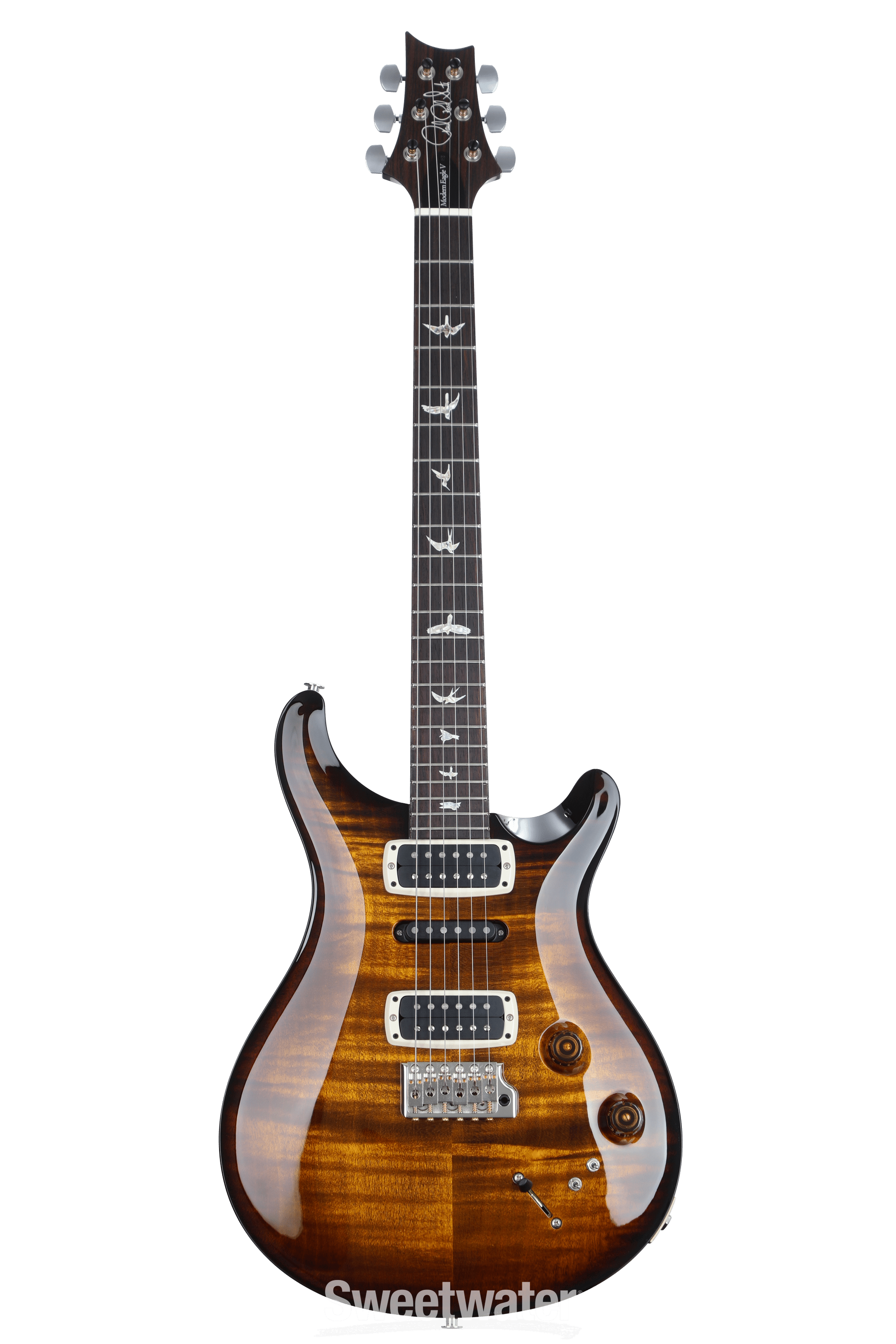 PRS Modern Eagle V Electric Guitar - Black Gold Burst | Sweetwater