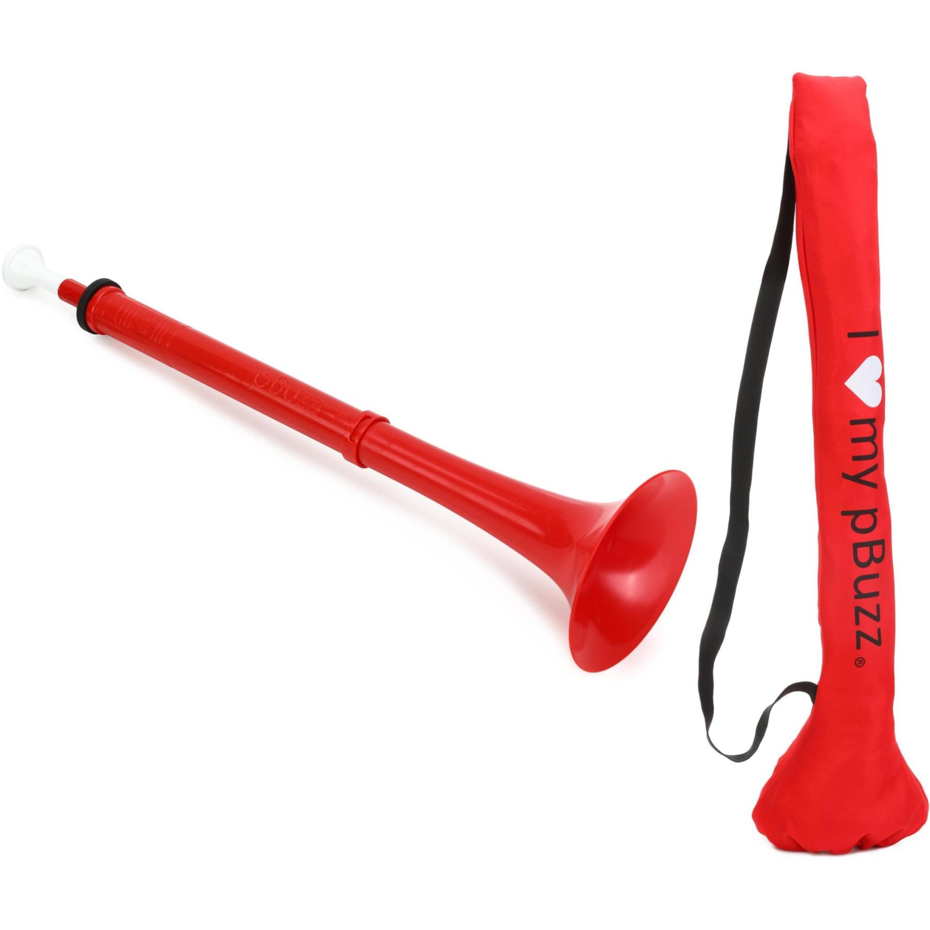 pBone Music pBuzz Beginner Wind Instrument with Carry Bag - Red ...