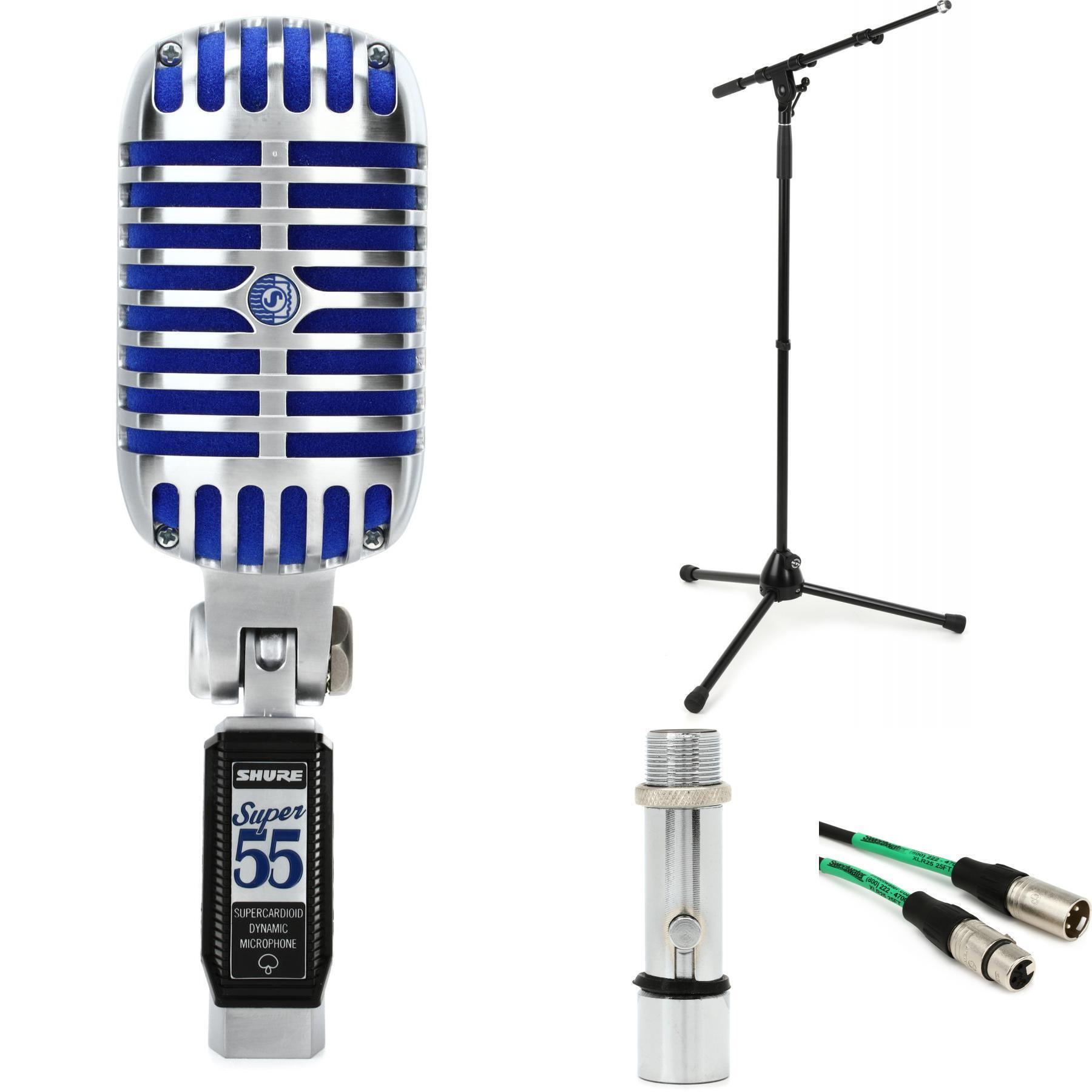 Shure Super 55 Microphone Bundle with Stand and Cable | Sweetwater