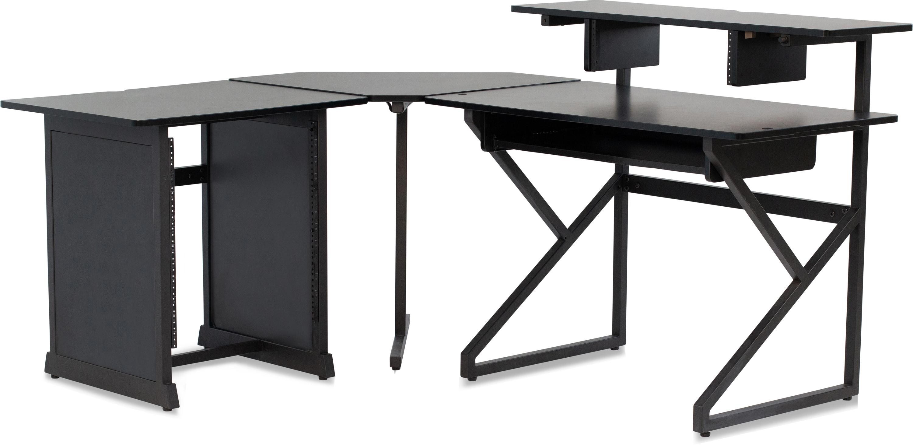 Gator Content Creator Desk Set with Corner Section and 12U Rack Table ...