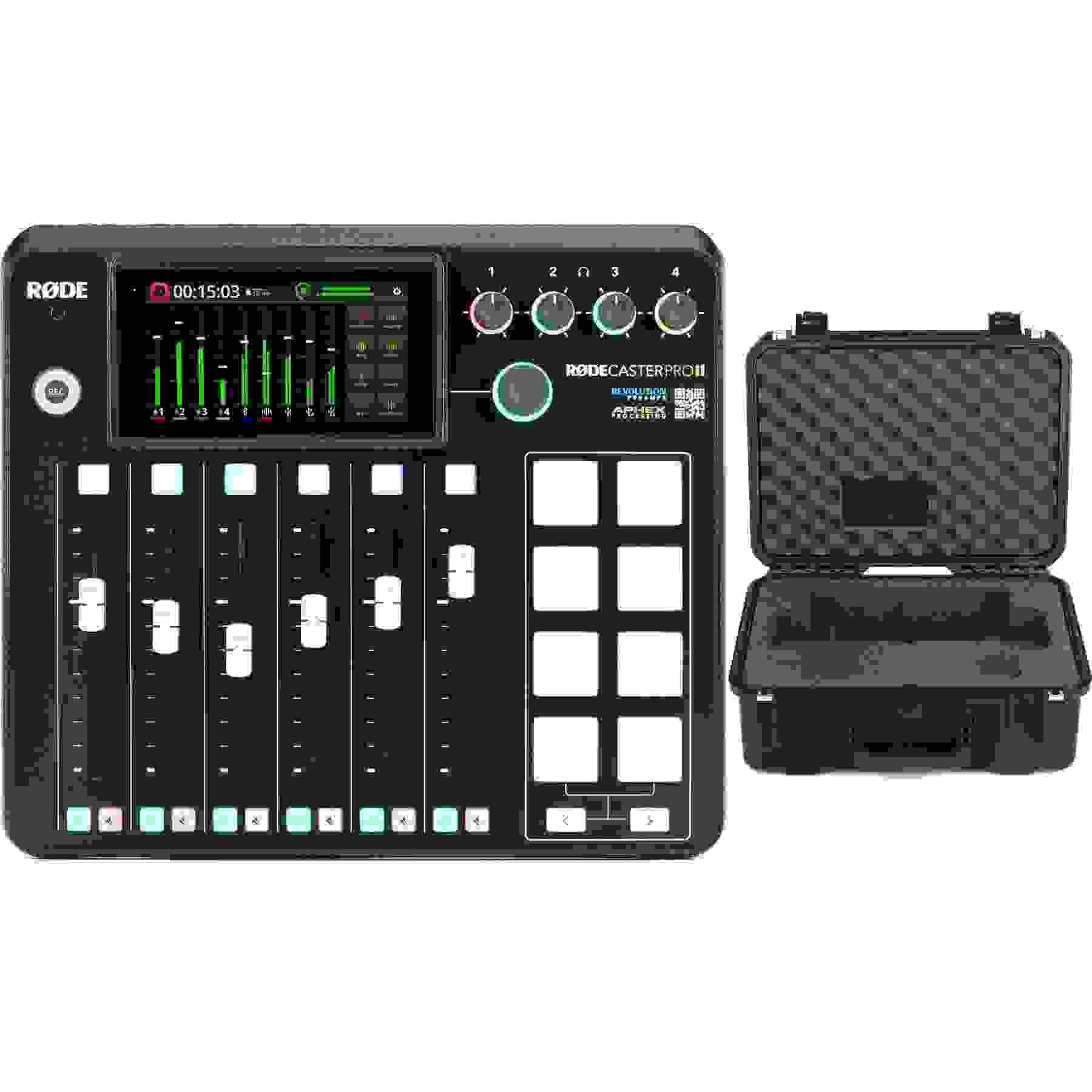 Rode Rodecaster Pro II Podcast Production Console and Case Bundle ...