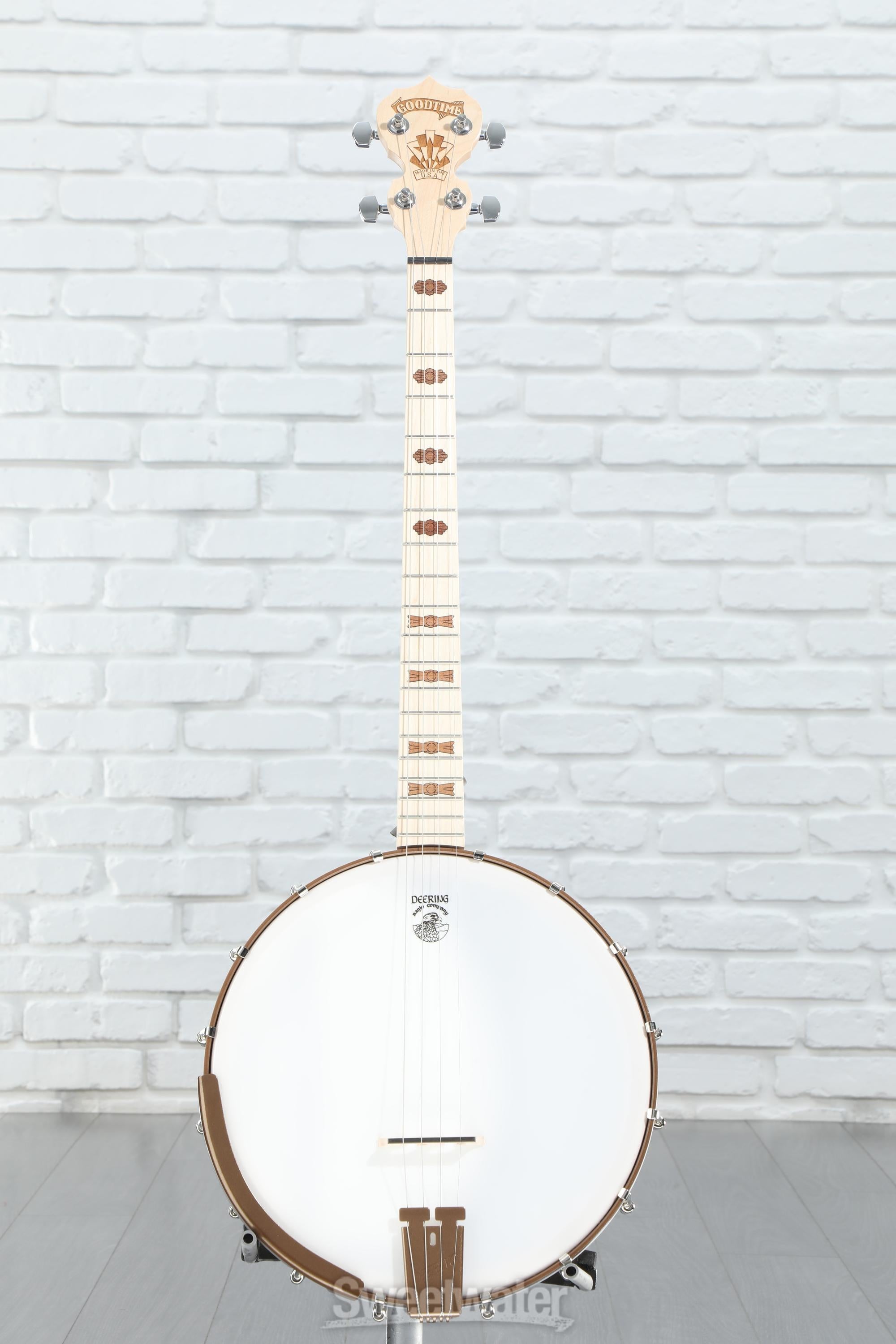 Deering Goodtime Two 19-fret Tenor Open-back Banjo - Blonde Satin ...