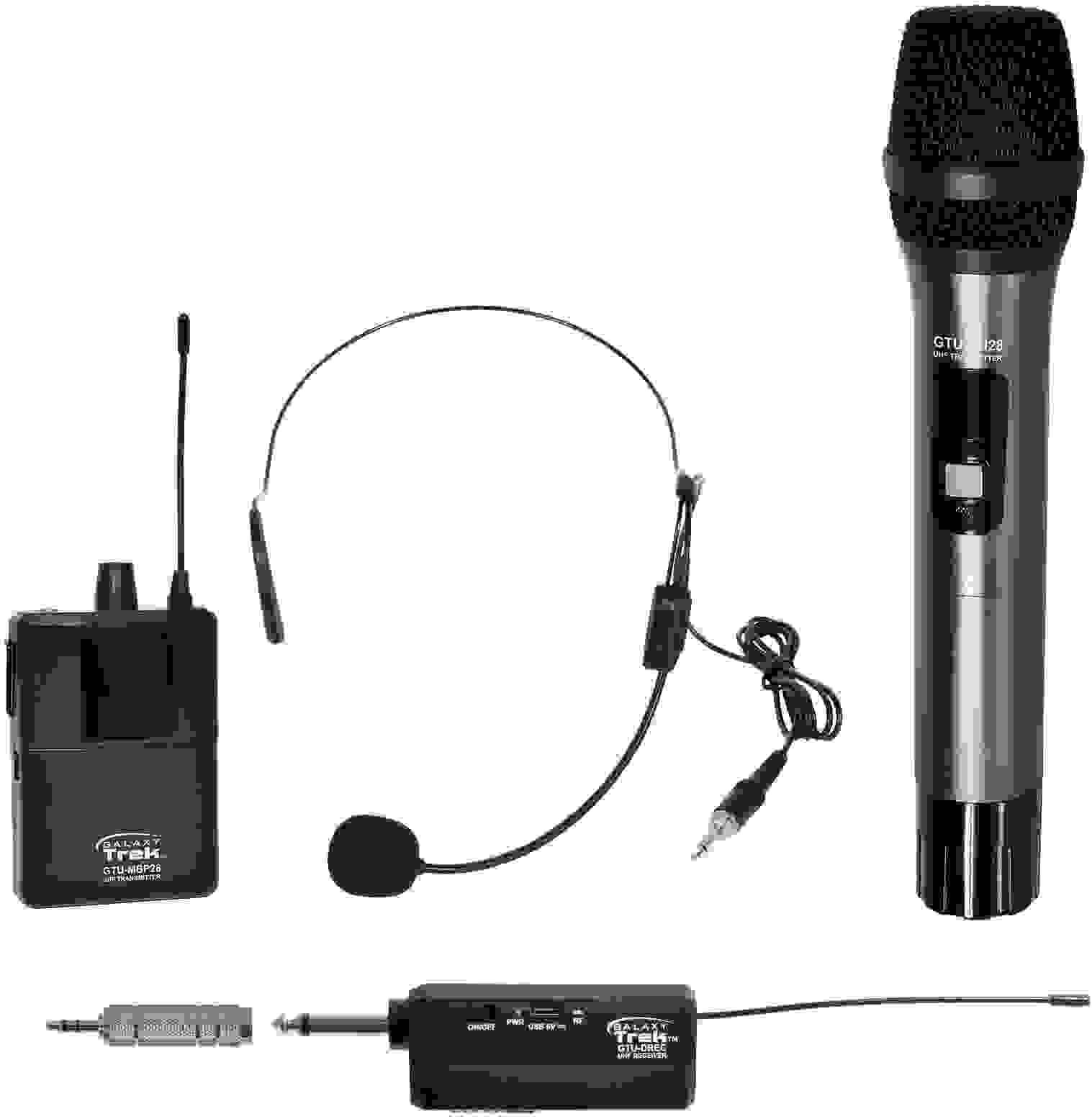 Galaxy Audio GTU-SHP6AB GTU Galaxy Trek UHF Dual Wireless Combo Mic ...