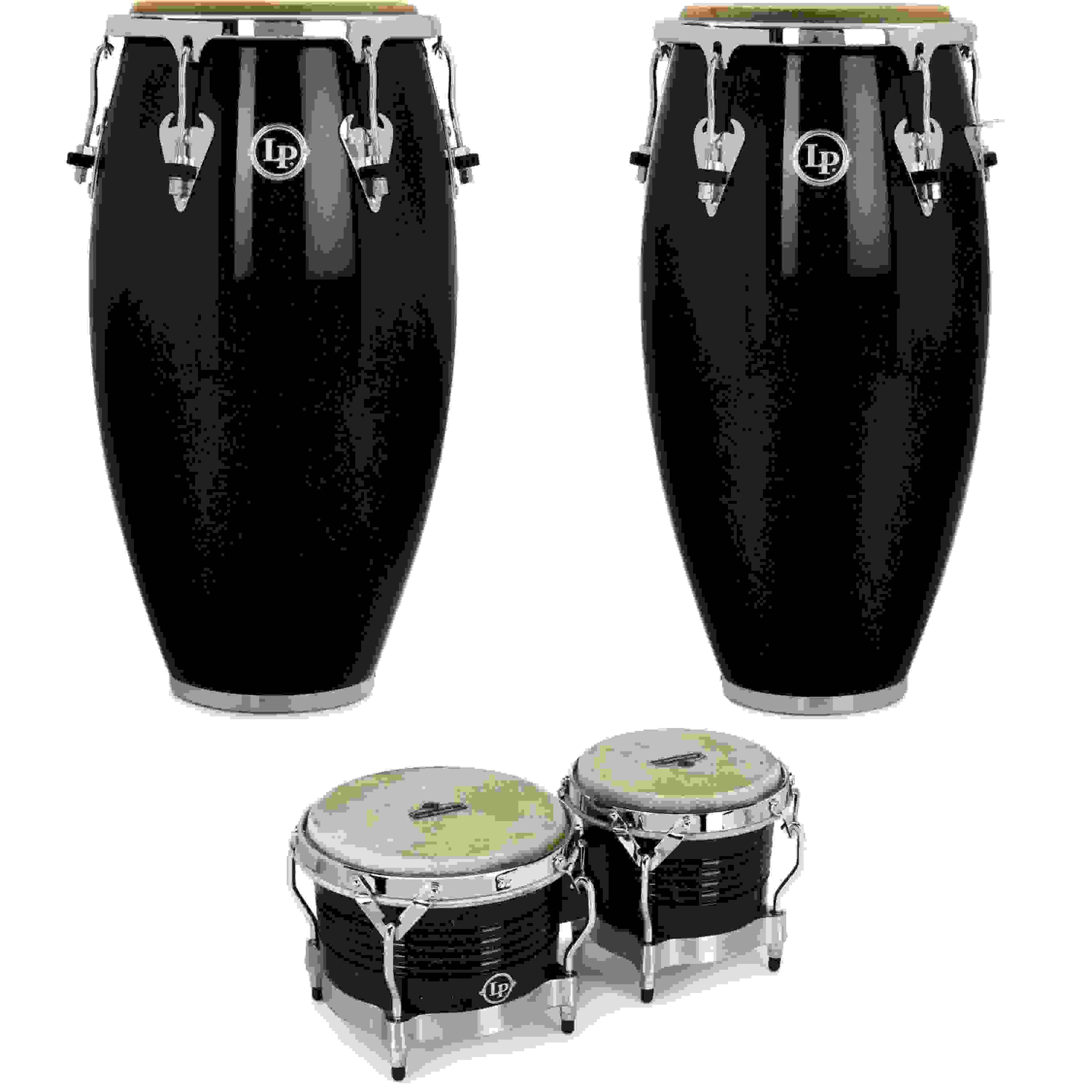 Latin Percussion Matador Wood Conga Set with Bongos - 11/11.75 inch ...
