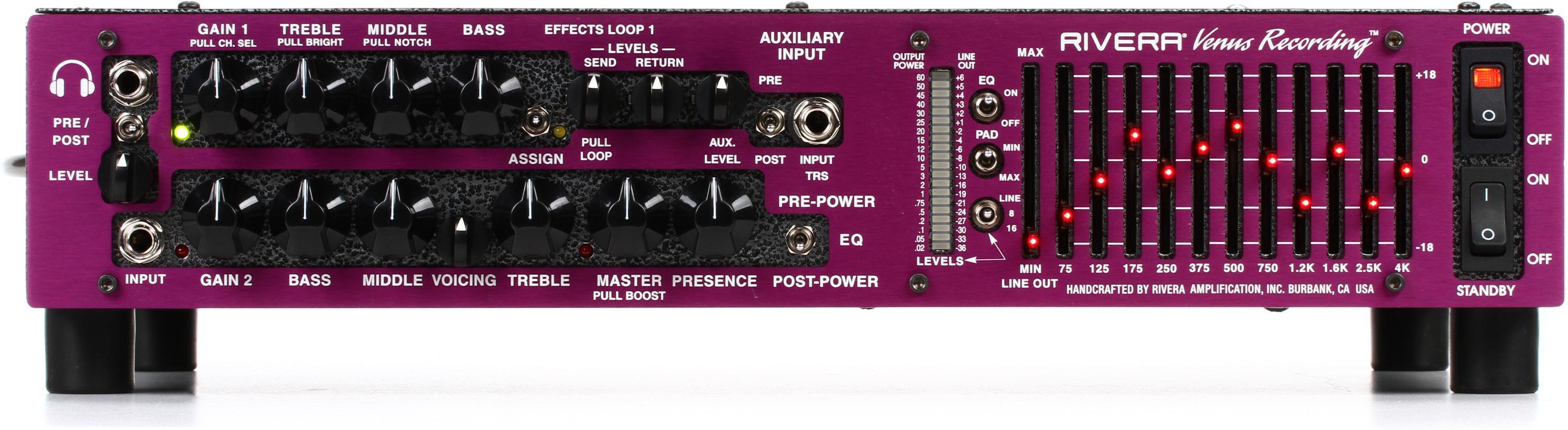 Rivera Venus Recording 25-watt Tube Head with Recording Rockcrusher ...