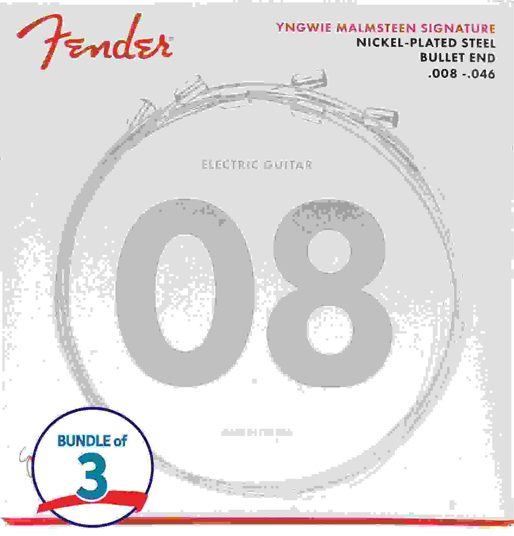 Fender Yngwie Malmsteen Signature Electric Guitar Strings - .008-.046 ...