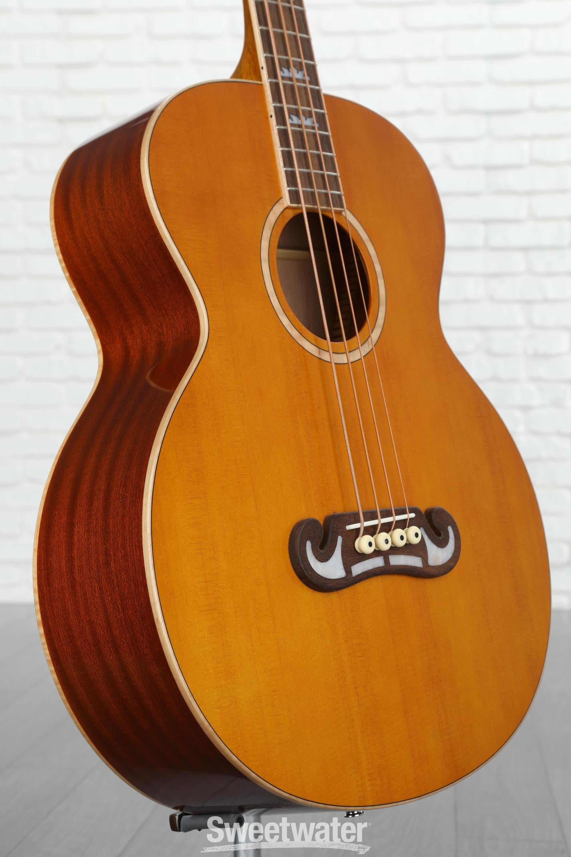Epiphone El Capitan J-200 Studio Acoustic-electric Bass Guitar - Aged ...