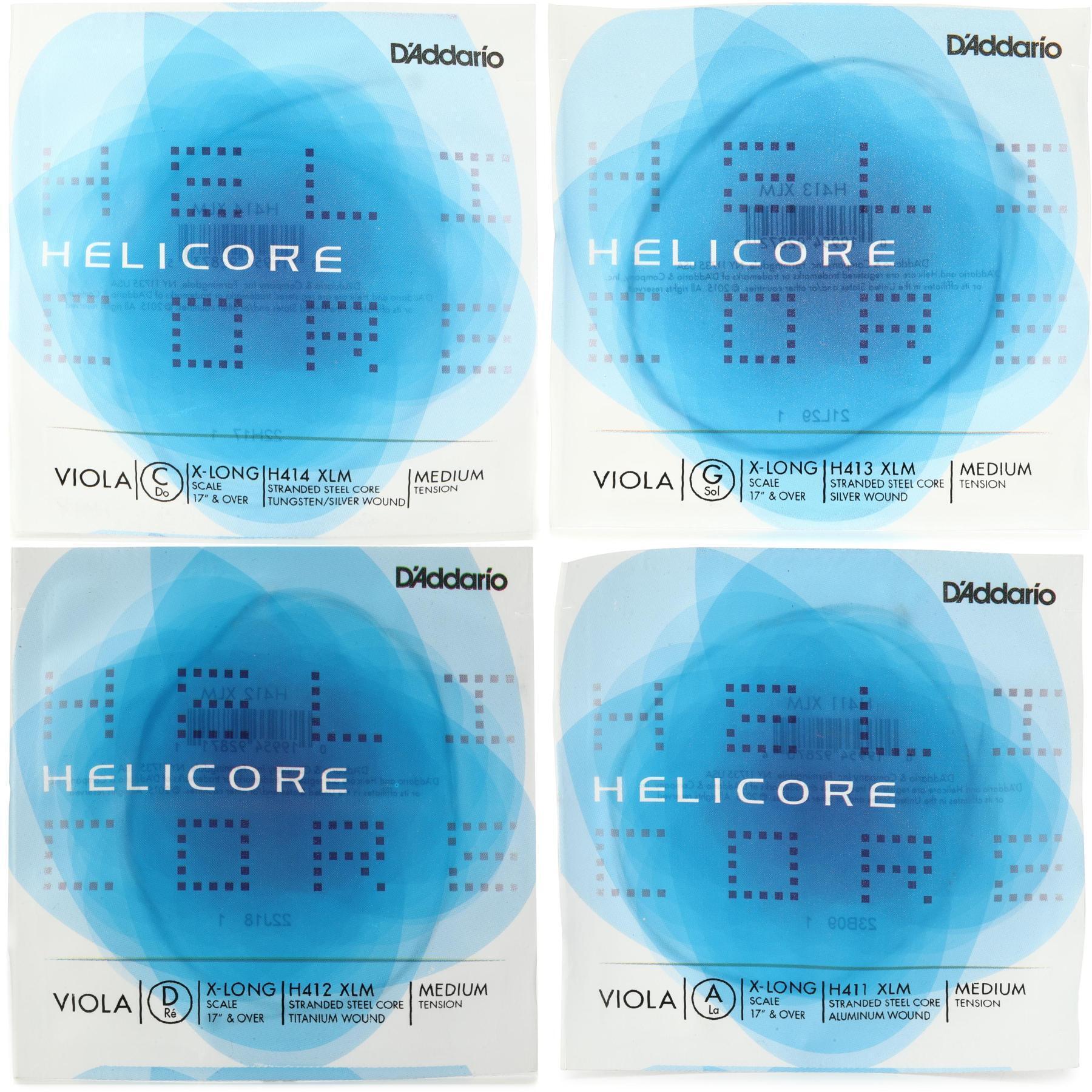 D'Addario H410 Helicore Viola String Set - Extra-Long Scale (17+ inch ...