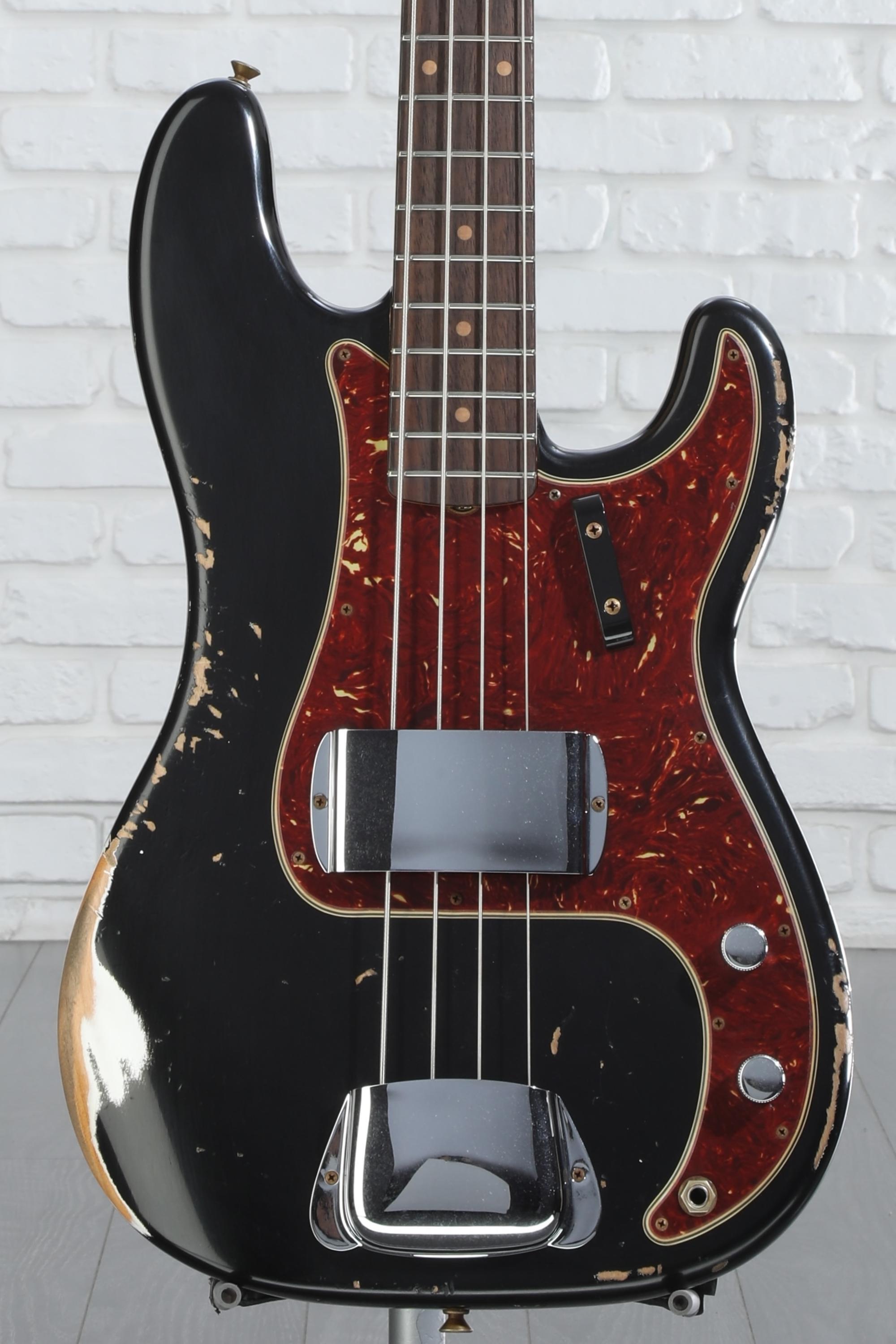 Fender Custom Shop Precision Bass Heavy Relic - Black | Sweetwater