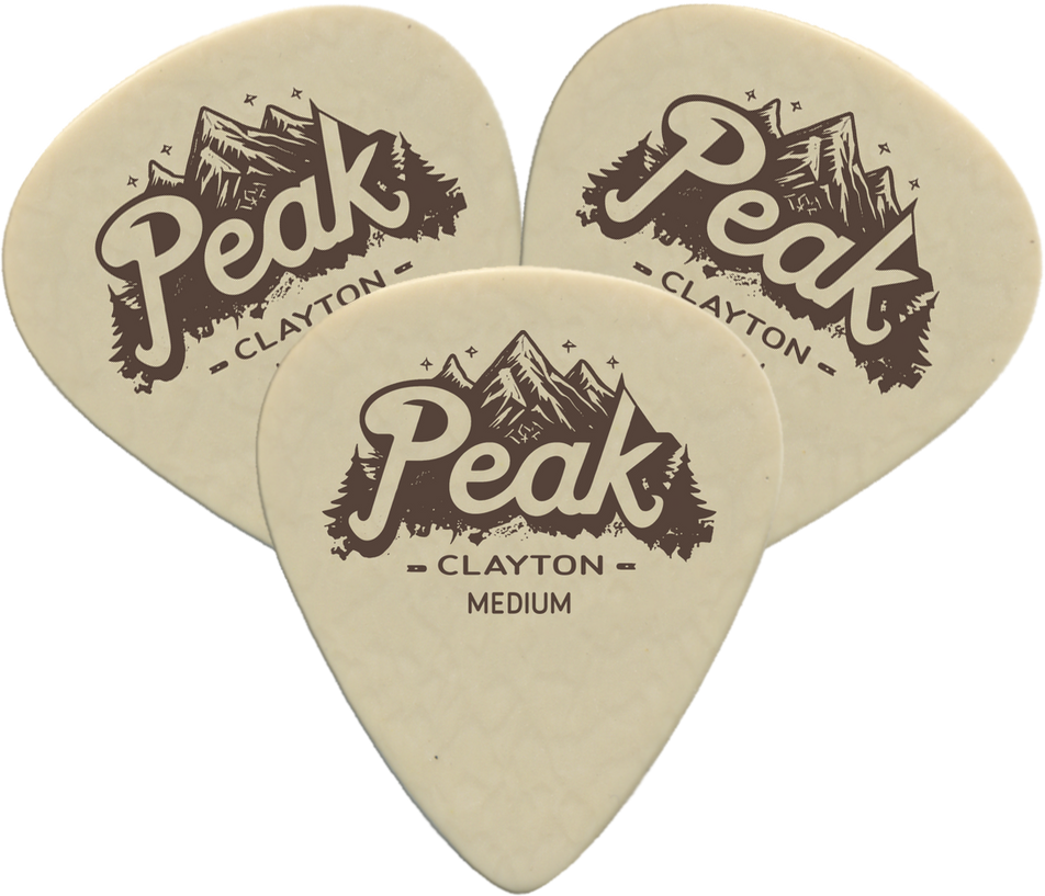 Clayton Peak Standard Guitar Picks - Medium, Beige, 3-pack | Sweetwater