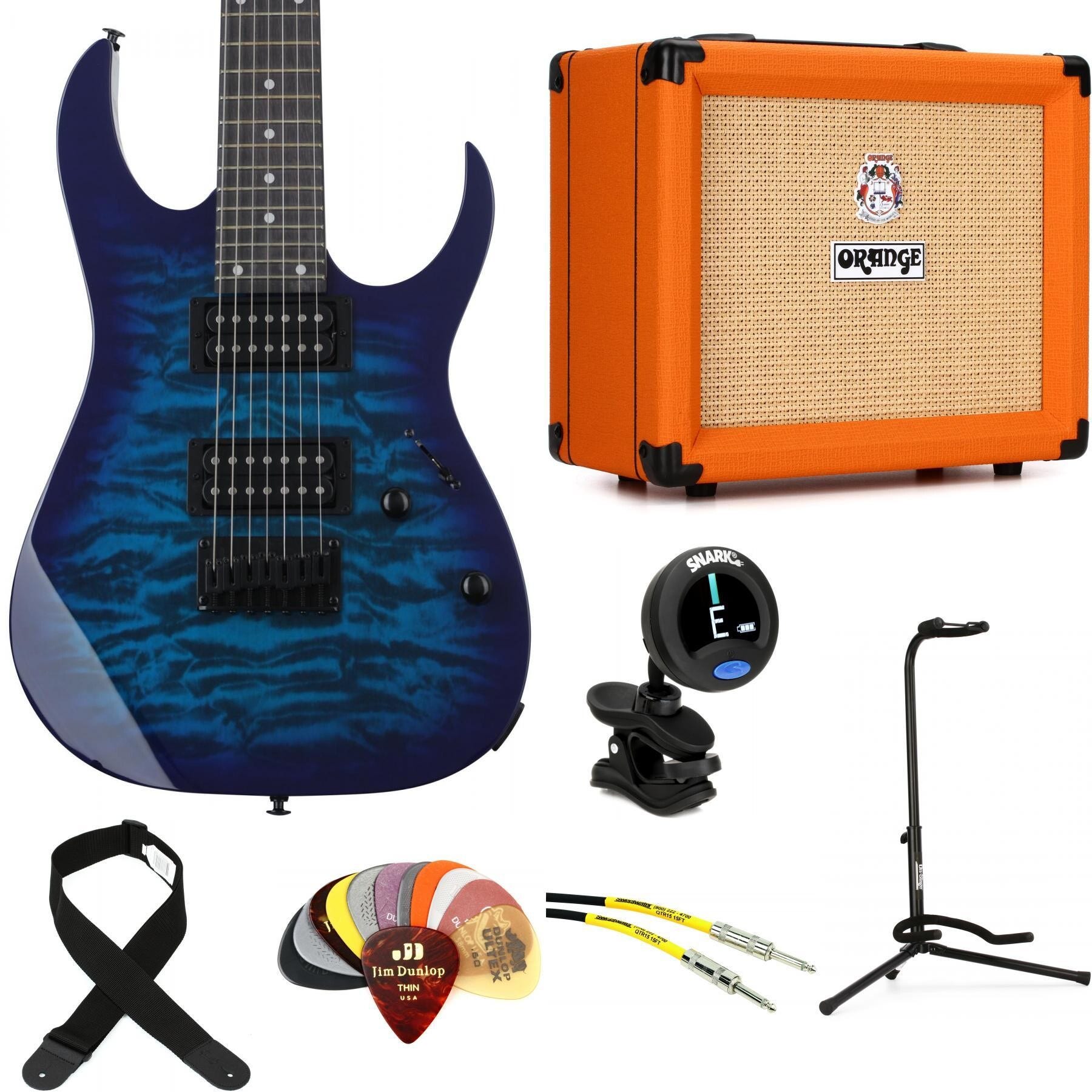 Ibanez Gio GRG7221QA and Orange Crush 20 Amp Essentials Bundle ...
