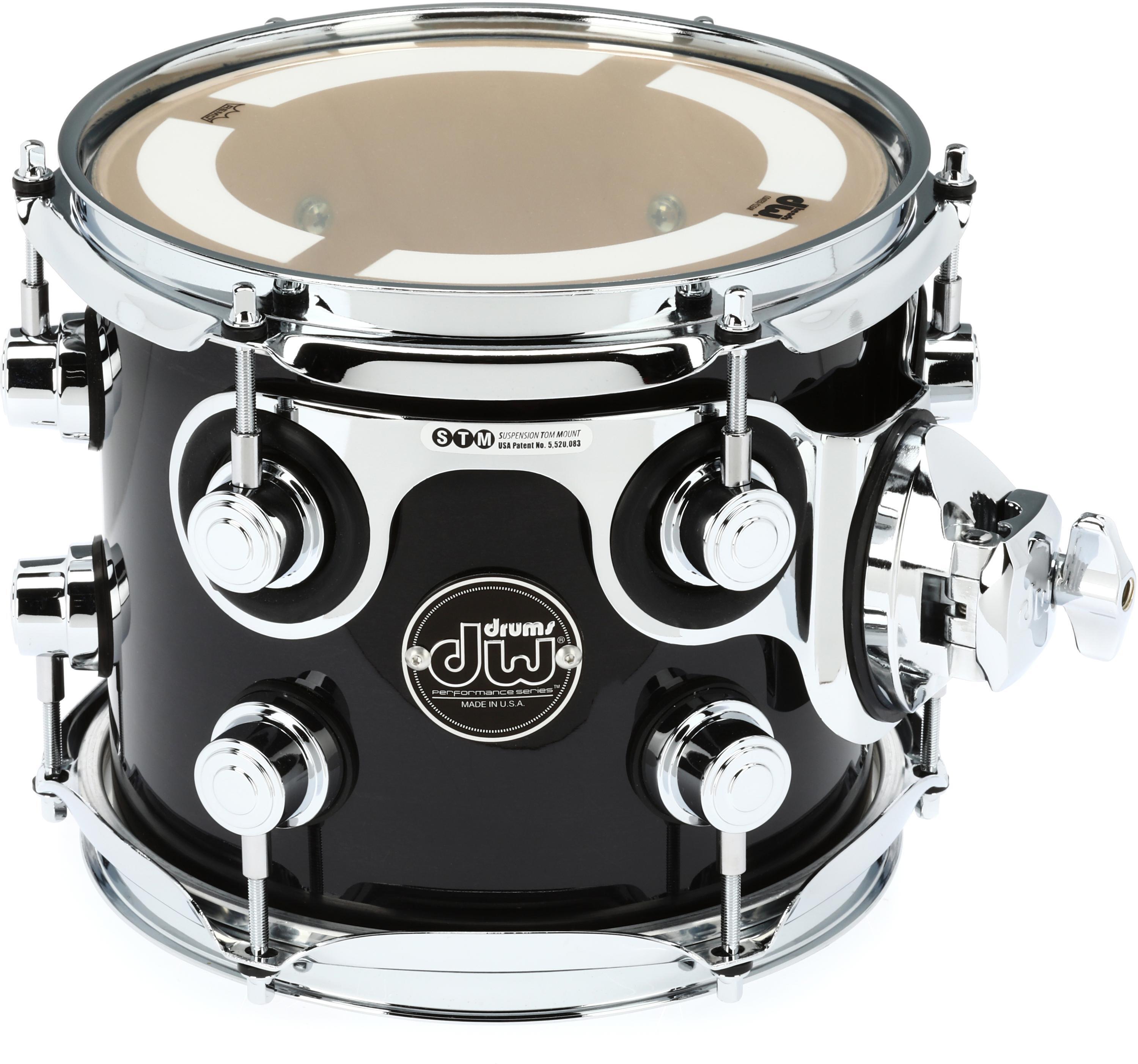 DW Performance Series Mounted Tom - 7 x 8 inch - Ebony Stain Lacquer ...