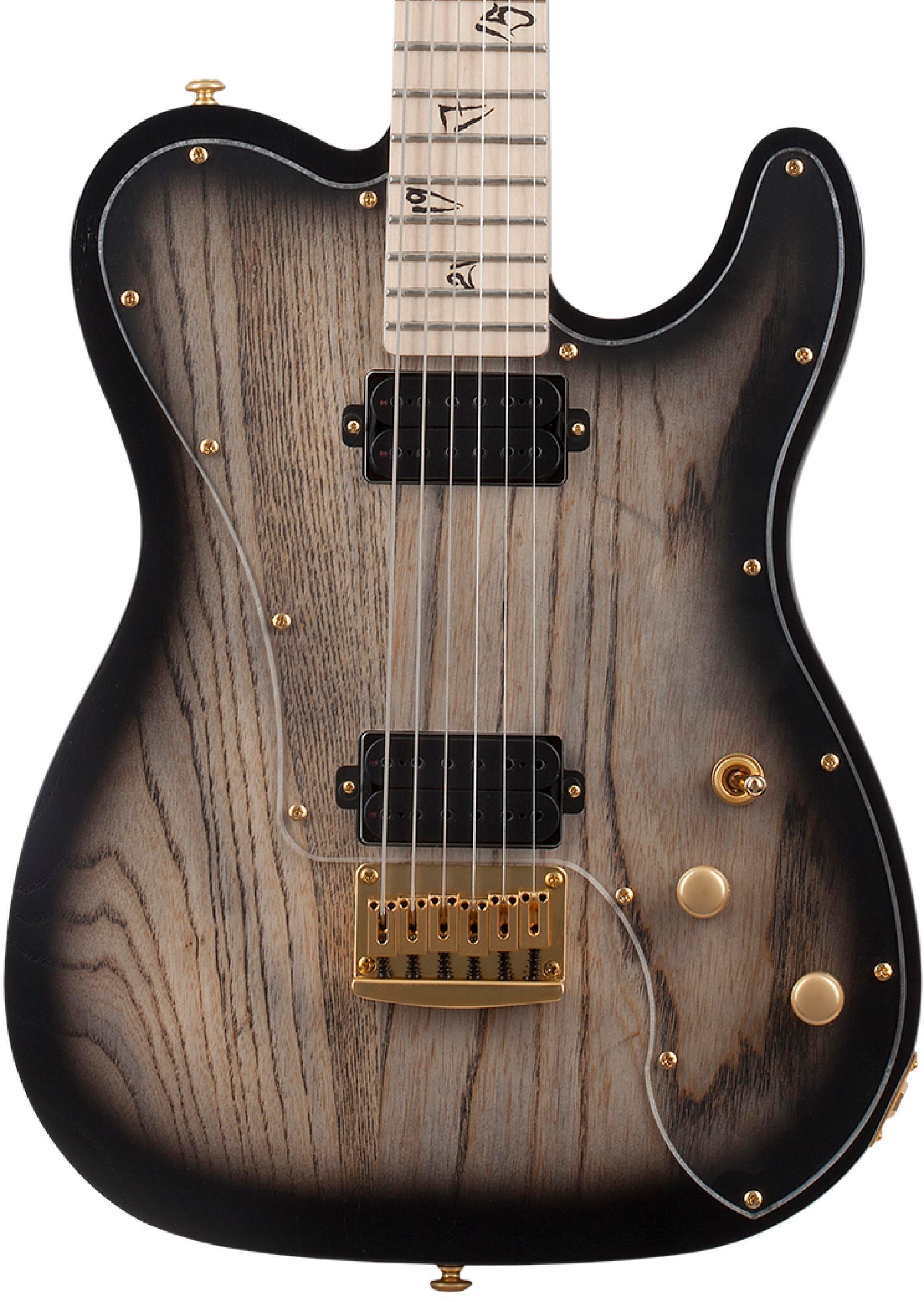 Schecter Meegs PT EX Baritone Electric Guitar - Charcoal Burst Open ...