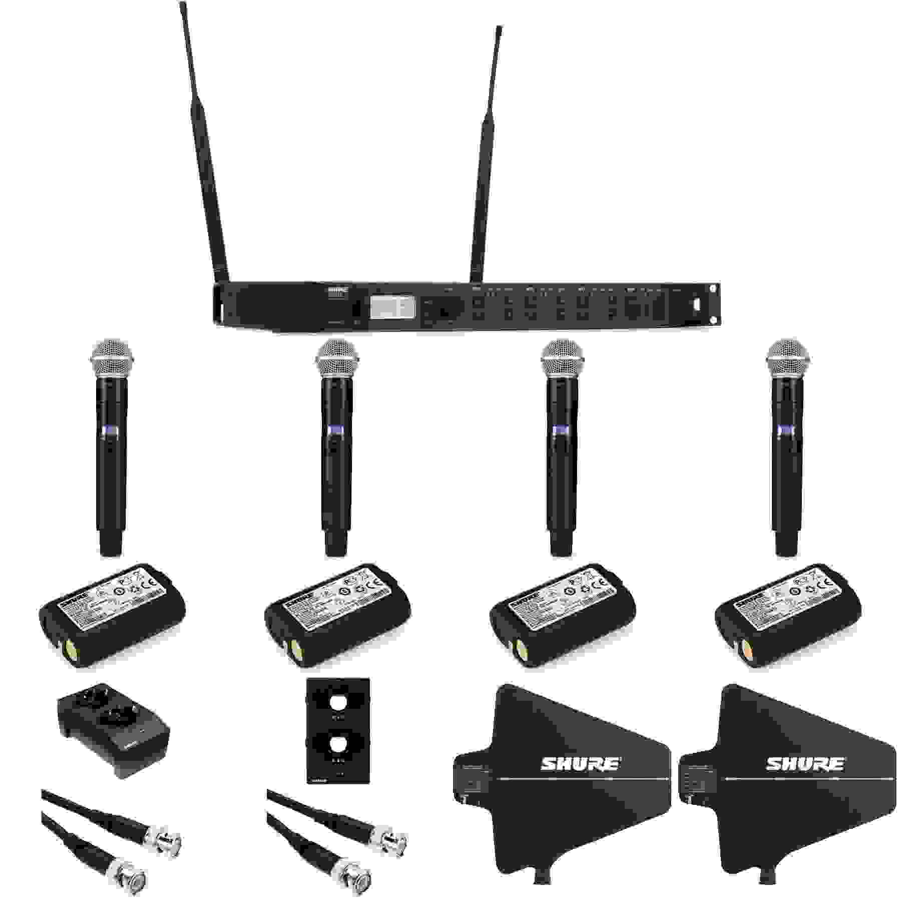 Shure ULXD4Q 4-Channel Handheld Wireless Bundle - G50 Band | Sweetwater