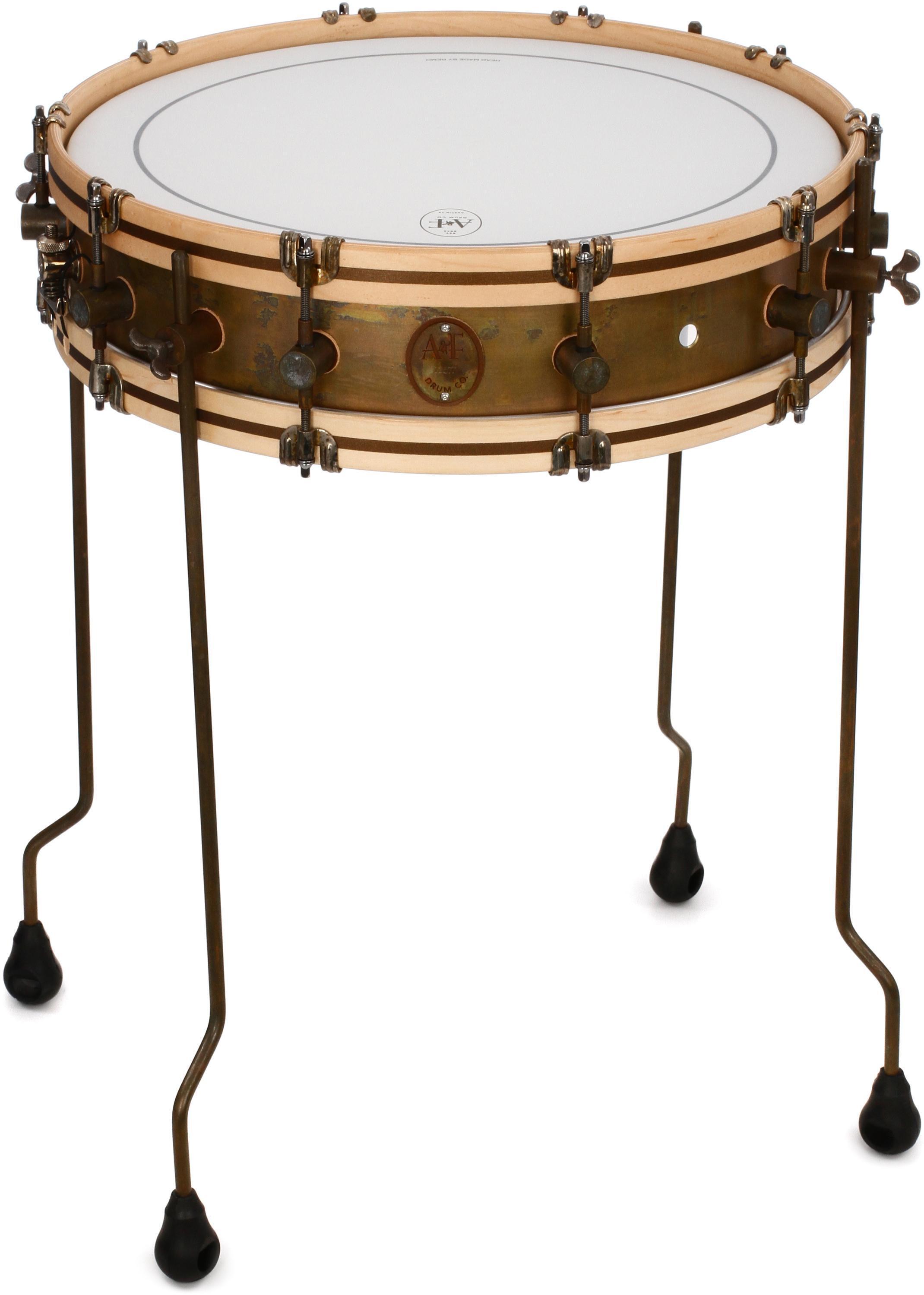 A&F Drum Company Gun Shot Snare Drum - 4 x 18-inch - Raw Brass | Sweetwater