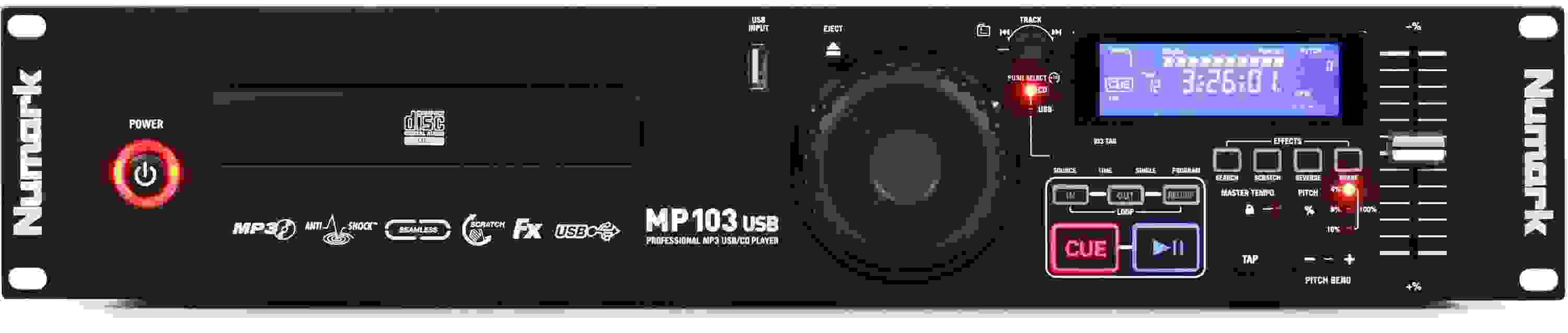 Numark MP103USB Rackmount CD / MP3 / USB Player | Sweetwater