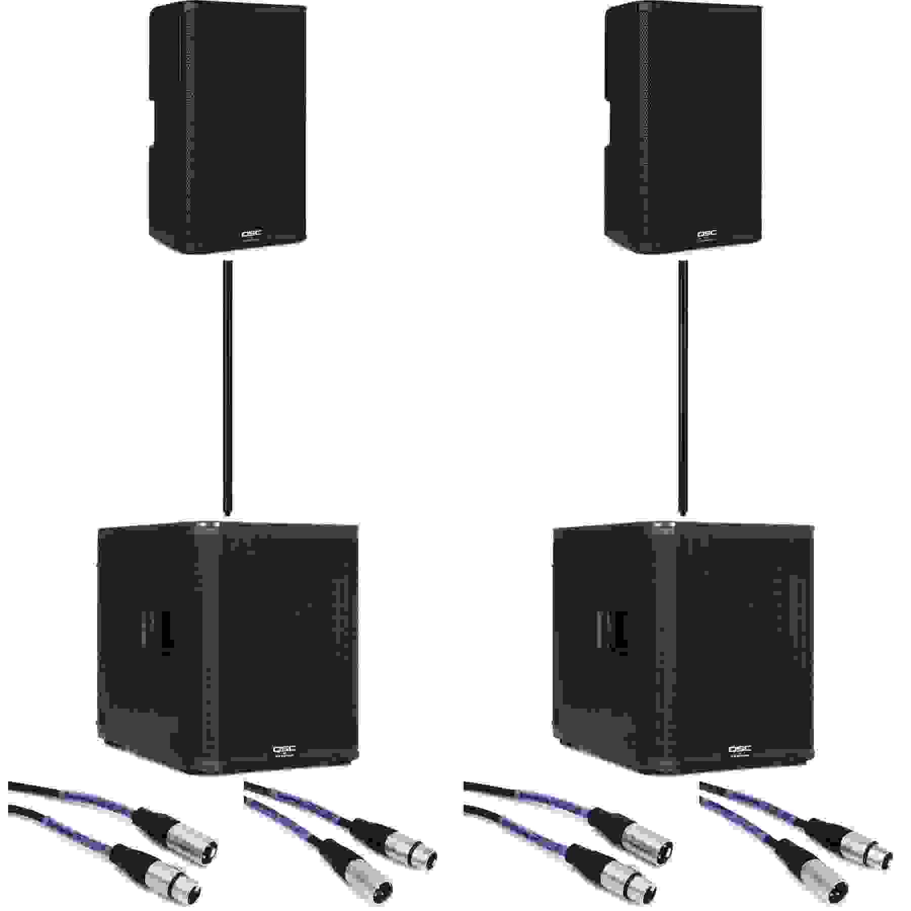 QSC K10.2 10 inch Powered Speaker and KS118 18 inch Powered Subwoofer ...