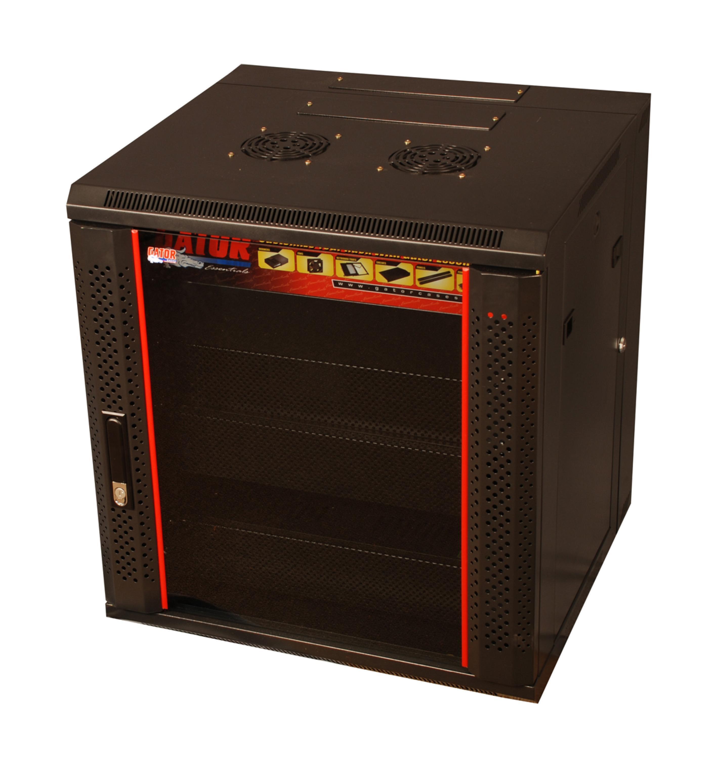 Gator GR-WF4B1217TD - 12U, 17" Deep Fixed Wall Rack w/Glass Door ...