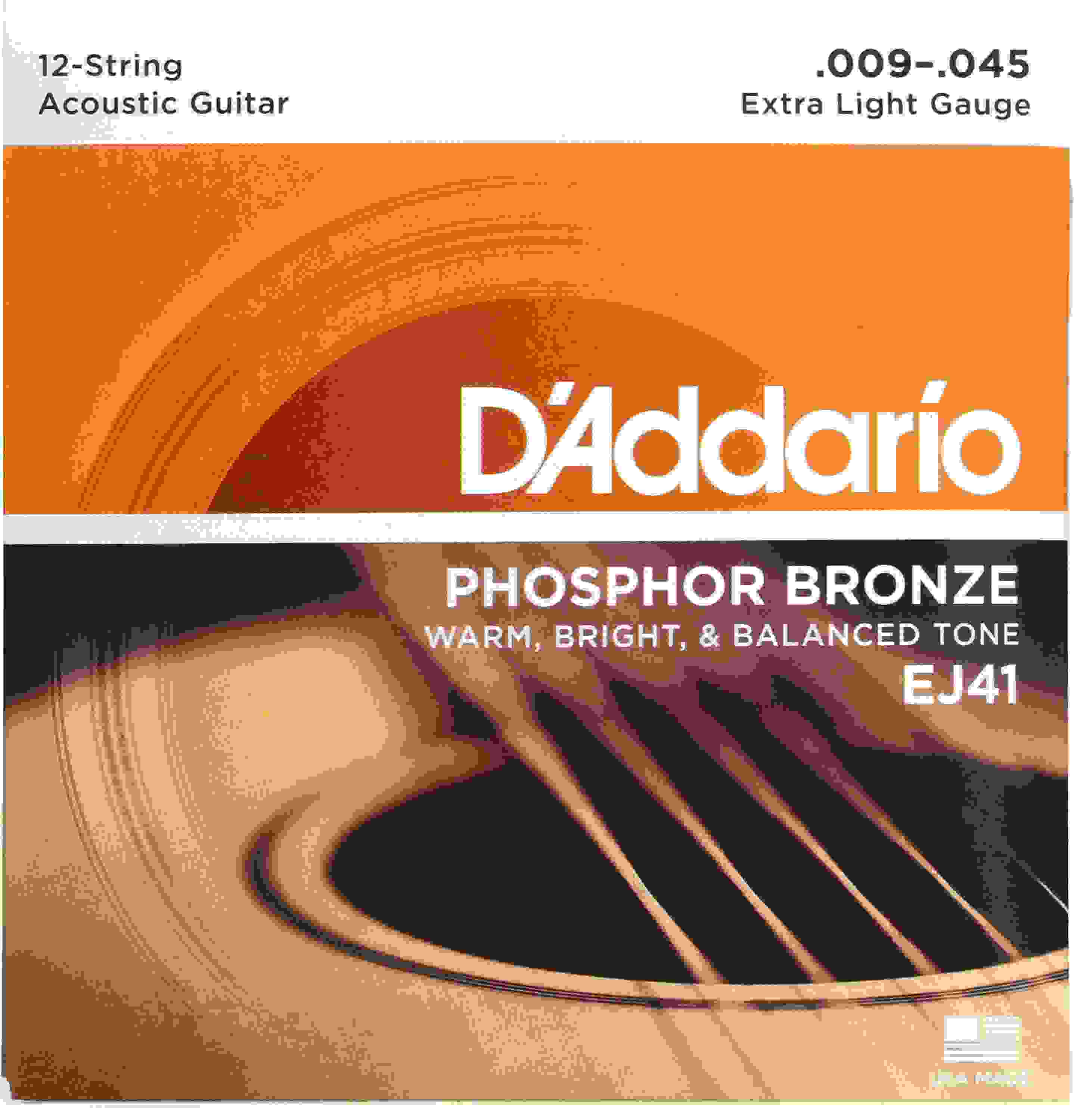 D'Addario EJ41 Phosphor Bronze Acoustic Guitar Strings - .009-.045 ...