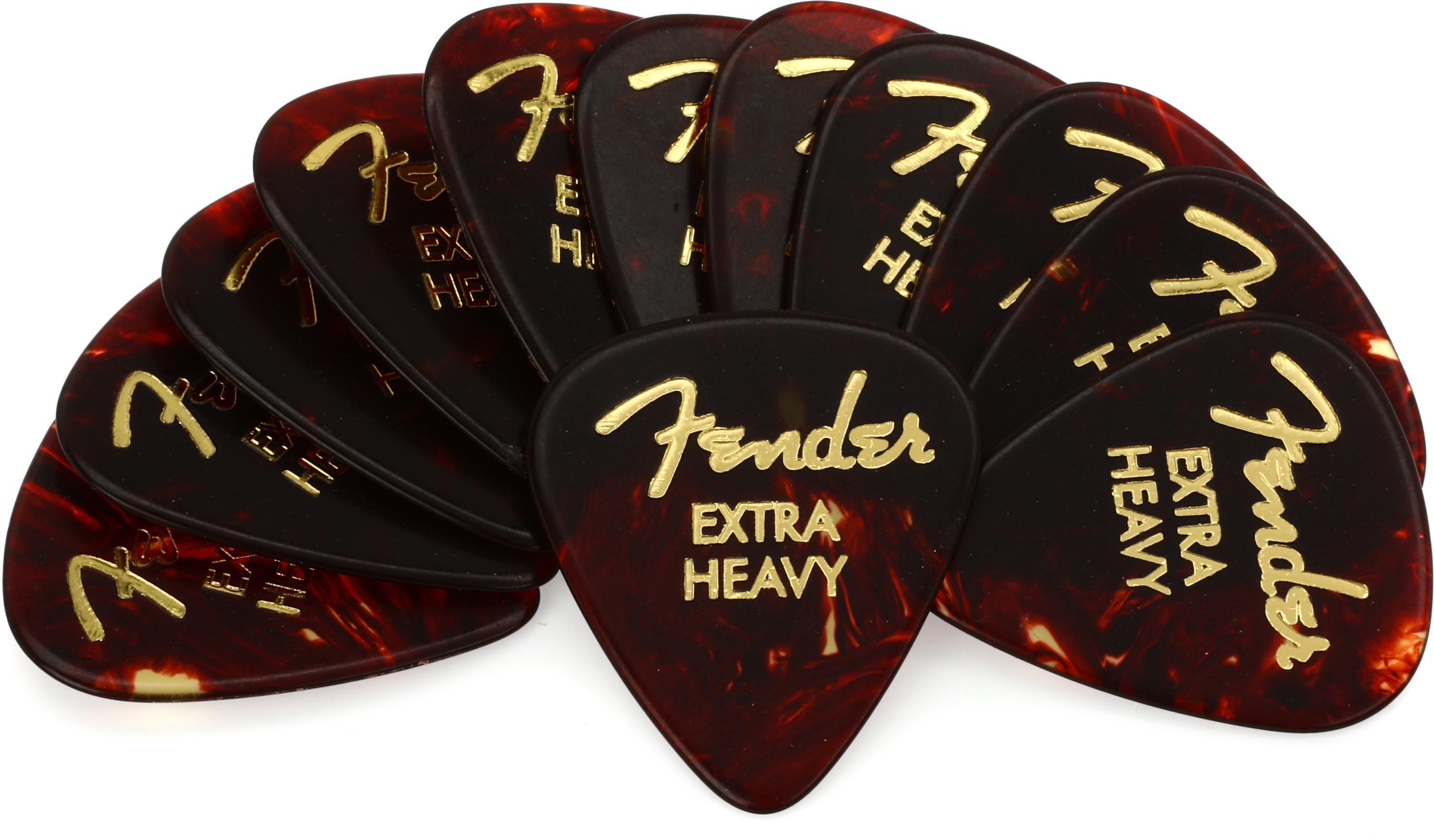 Fender 351 Premium Guitar Picks - Extra Heavy Tortoise Shell 12-pack ...
