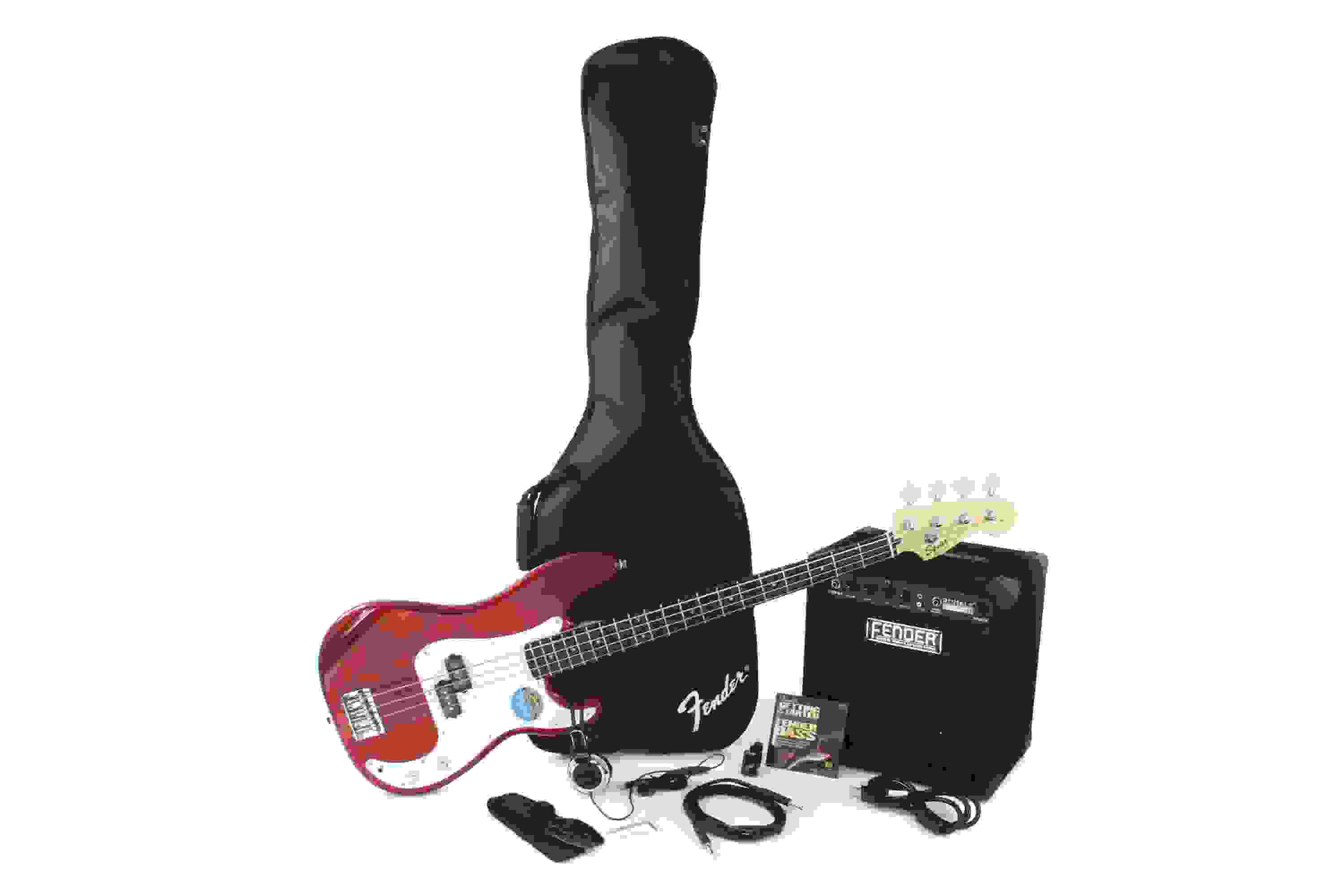Squier Precision Bass Pack with Rumble 15 Amplifier - Metallic Red ...