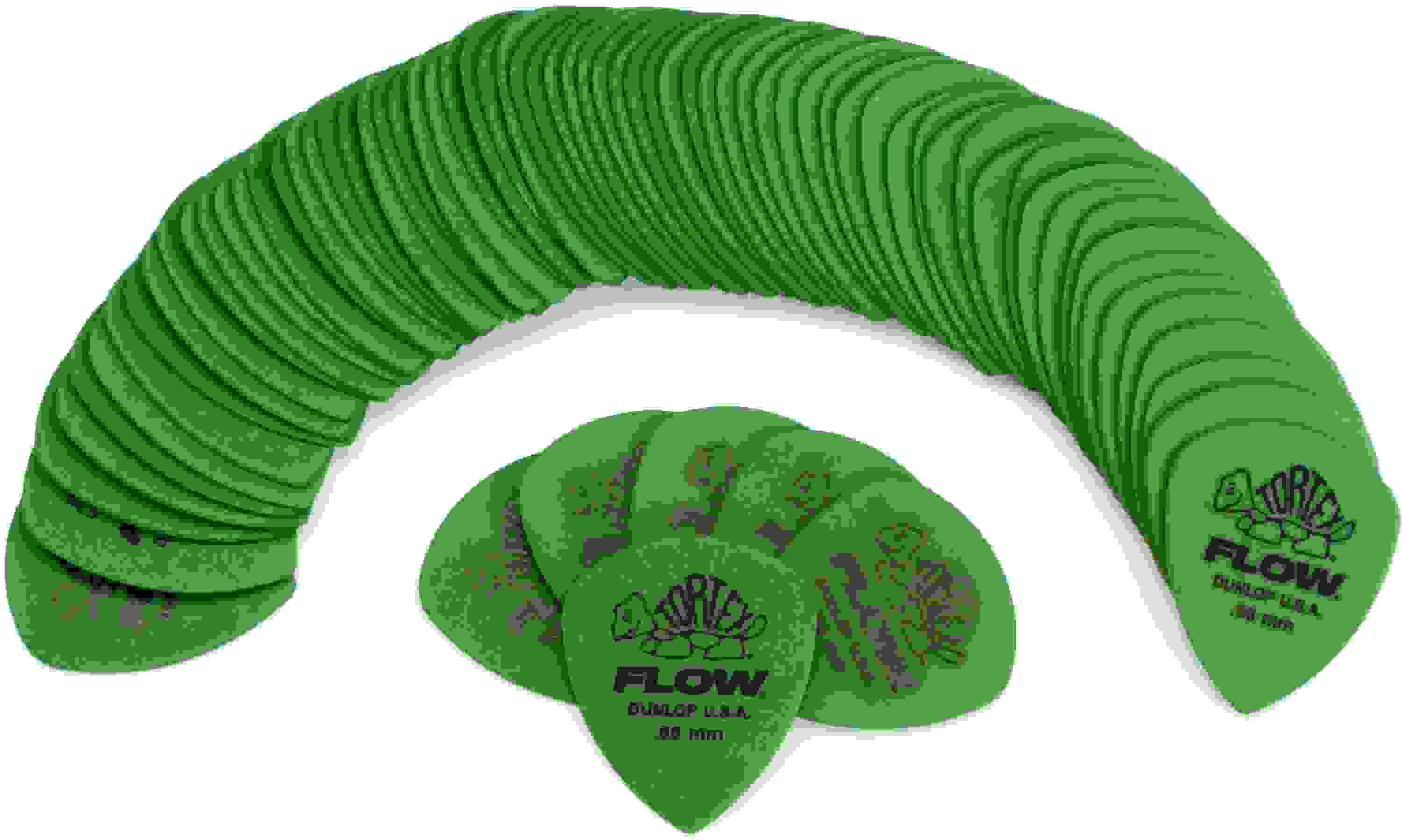 Dunlop Tortex Flow Guitar Picks - .88mm Green (72-pack) | Sweetwater
