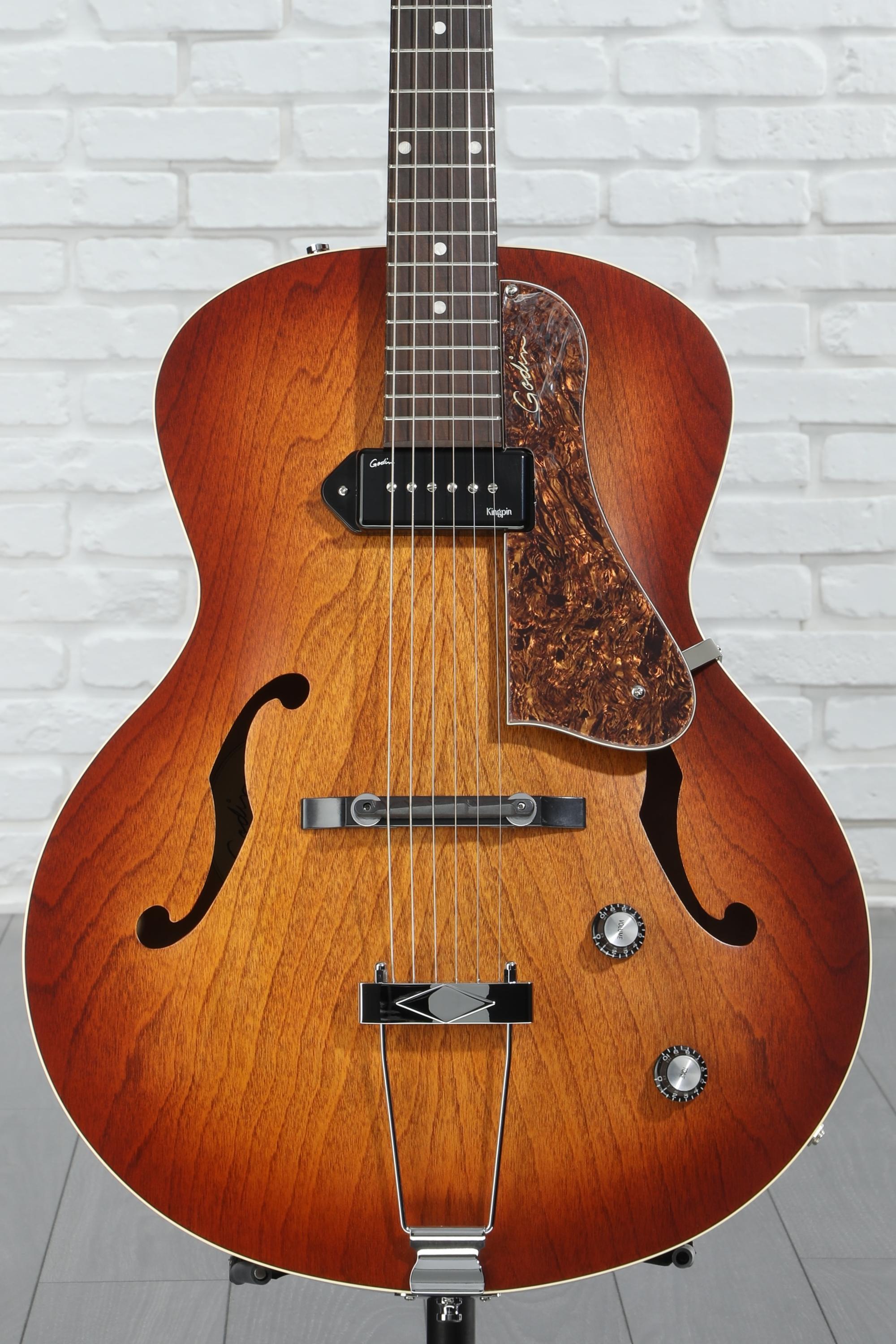 Godin 5th Avenue Kingpin Hollowbody Electric Guitar - Cognac Godin 5th Avenue Kingpin Hollowbody Electric Guitar - Cognac