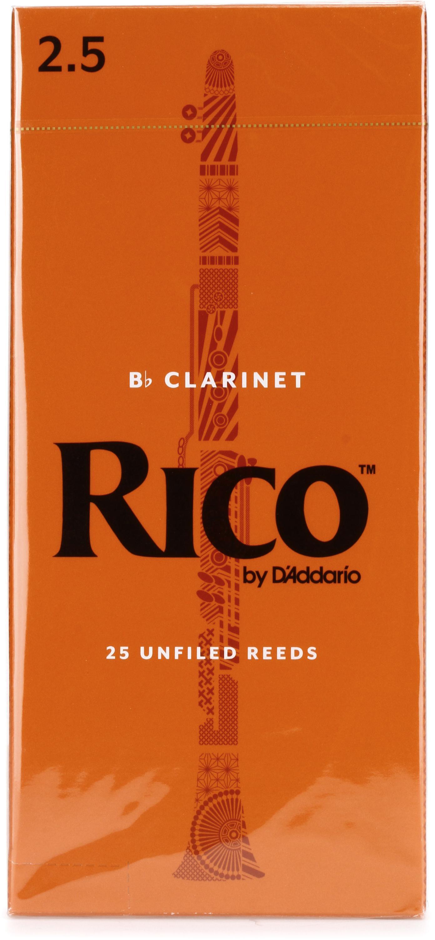 D'Addario Rico Bb Clarinet Reeds - 2.5 (25-pack) | Sweetwater