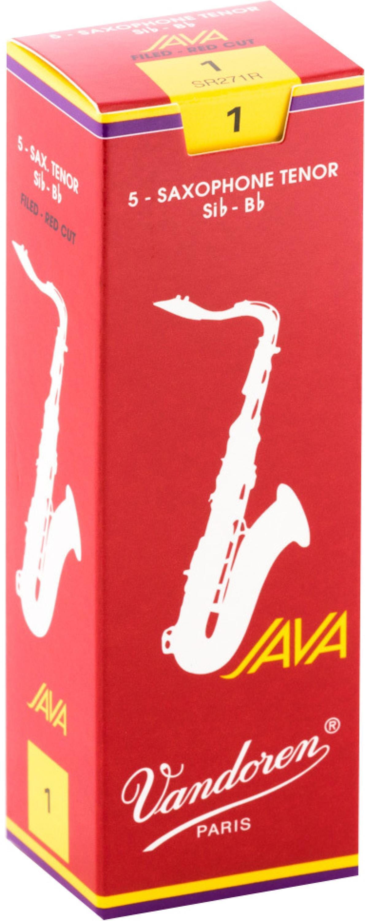 Vandoren SR271R - JAVA Red Tenor Saxophone Reeds - 1.0 (5-pack ...