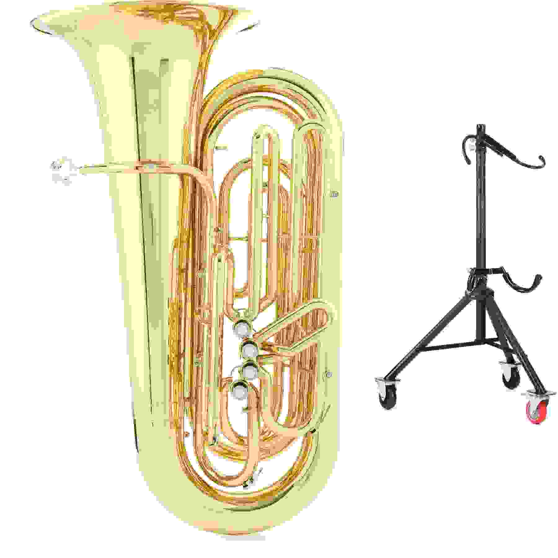Jupiter JTU1010 Intermediate BBb Tuba and The Hug Stand - Clear Lacquer ...
