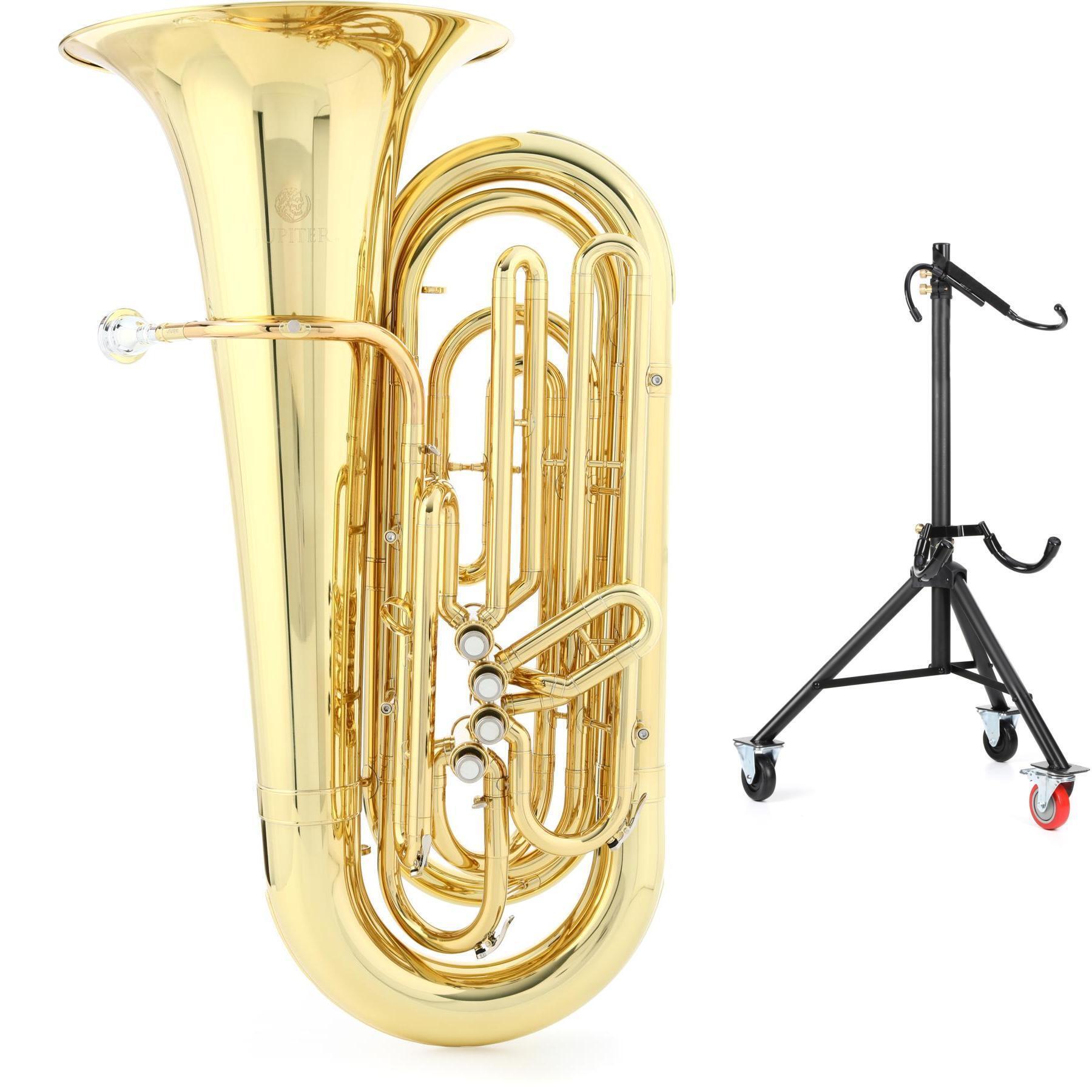 Jupiter JTU1010 Intermediate BBb Tuba and The Hug Stand - Clear Lacquer ...