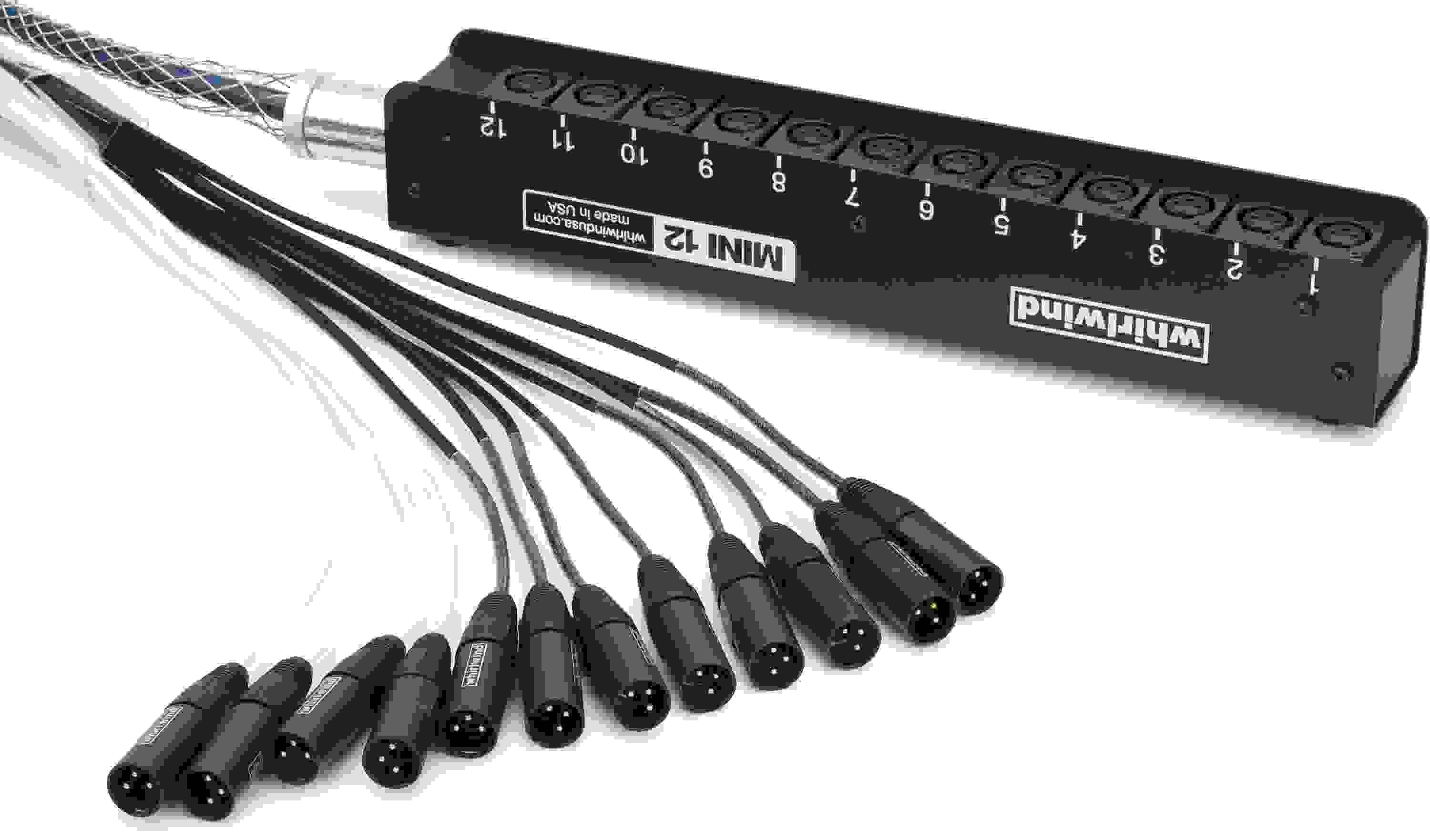 Whirlwind Mini 12 - 12-channel Low-profile Audio Drop Snake - 75 foot ...