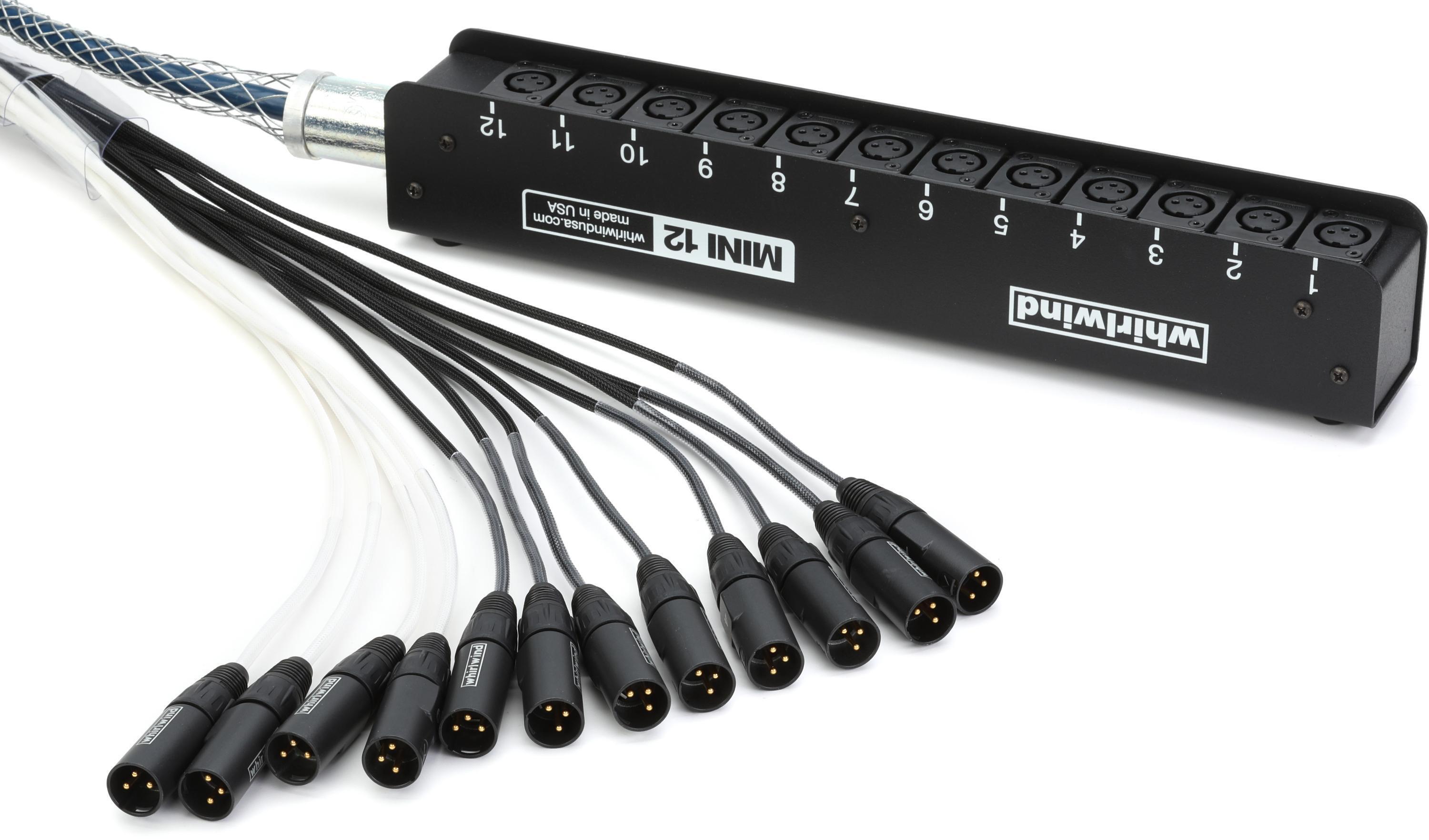 Whirlwind Mini 12 - 12-channel Low-profile Audio Drop Snake - 75 foot ...