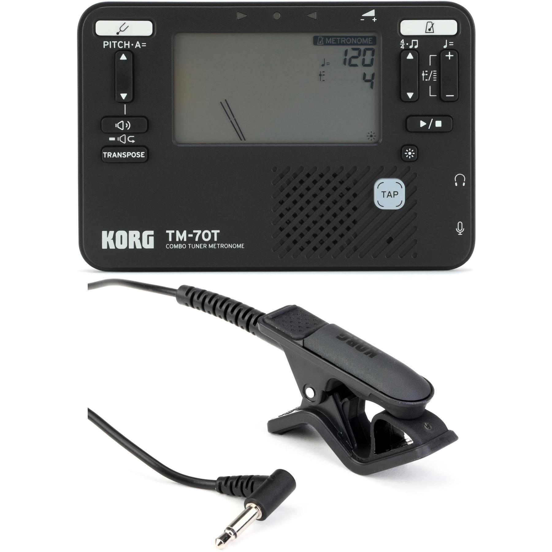 Korg TM-70 Tuner and Metronome with Contact Mic - Black | Sweetwater