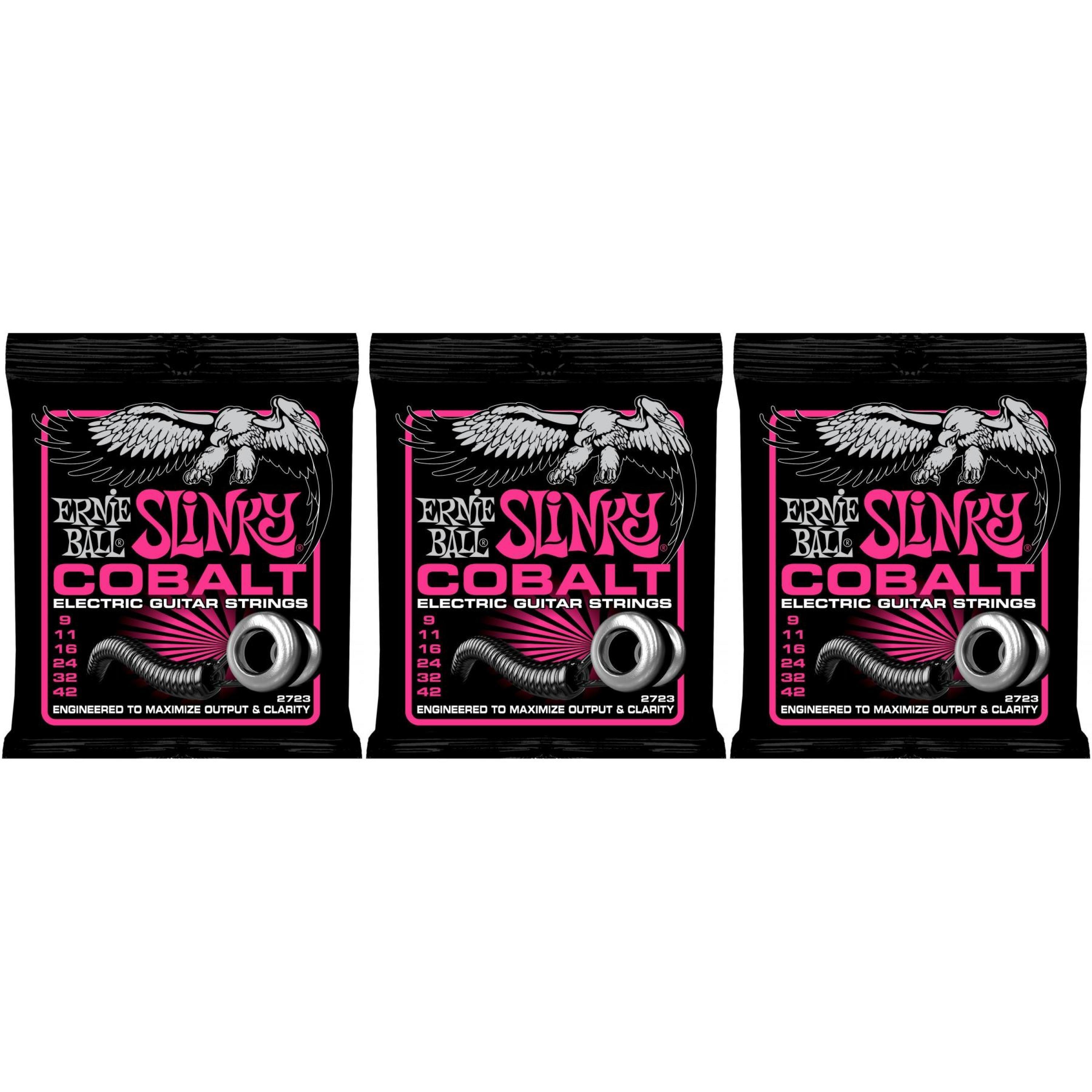 Ernie Ball 2723 Super Slinky Cobalt Electric Guitar Strings - .009-.042 3-pack | Sweetwater