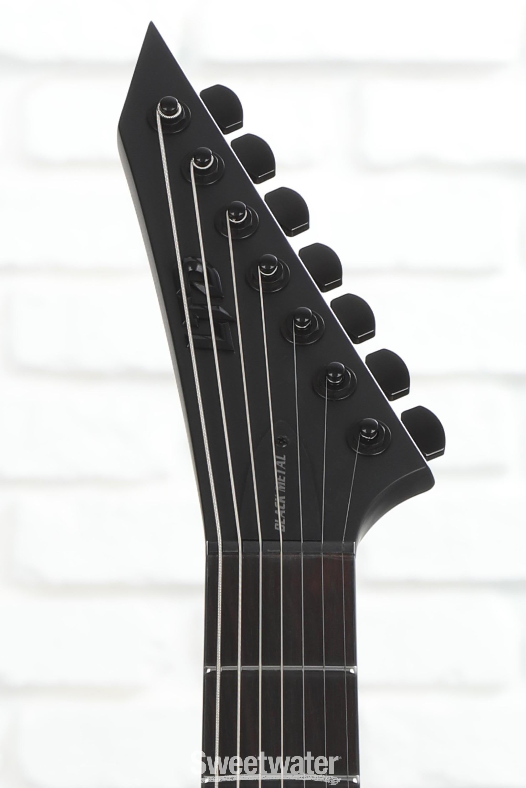 ESP LTD EX-7 Baritone Black Metal Electric Guitar - Black Satin ...