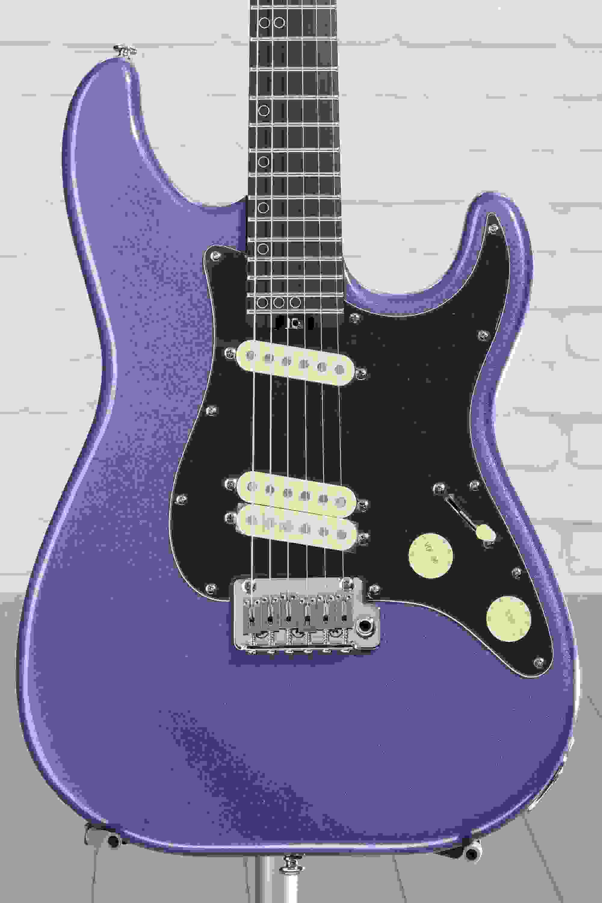 Schecter MV-6 Electric Guitar - Metallic Purple with Ebony Fingerboard Reviews | Sweetwater
